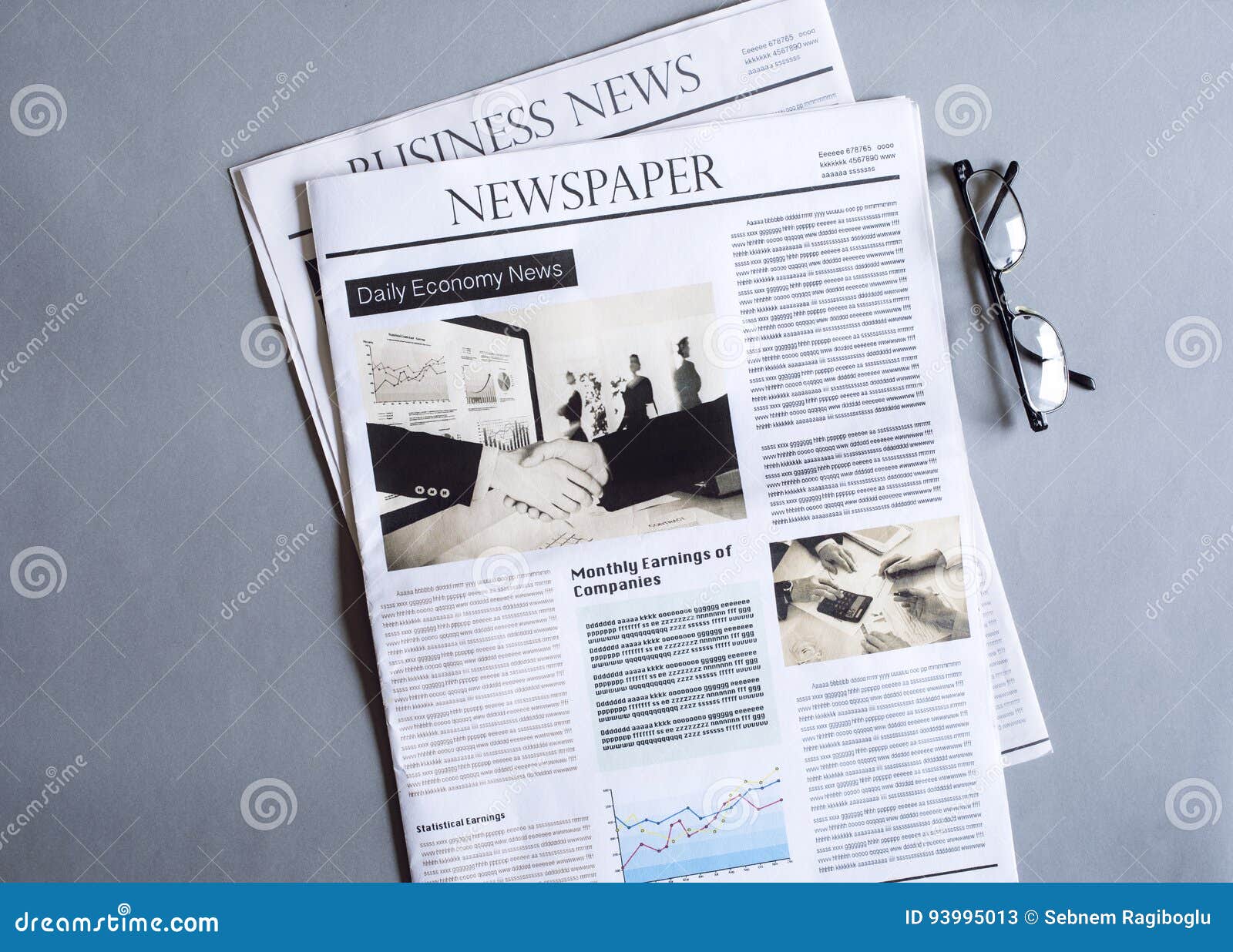 Newspaper on Gray Background Stock Image - Image of read, press: 93995013