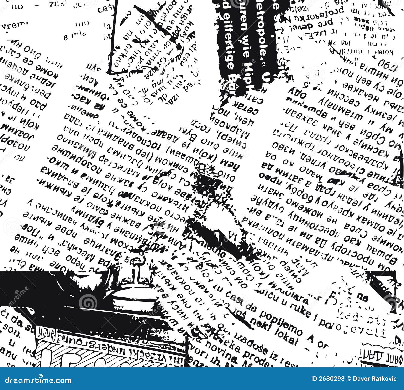 Newspaper Grunge B&w Royalty Free Stock Photos - Image: 2680298