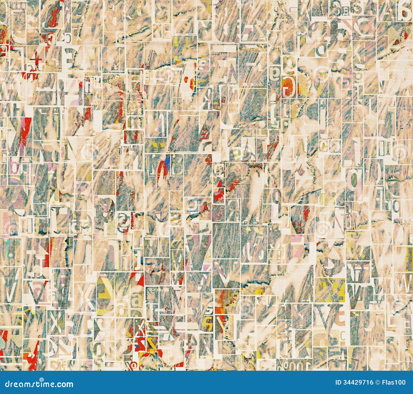 Newspaper Grunge Collage Letters Background Stock Illustration ...