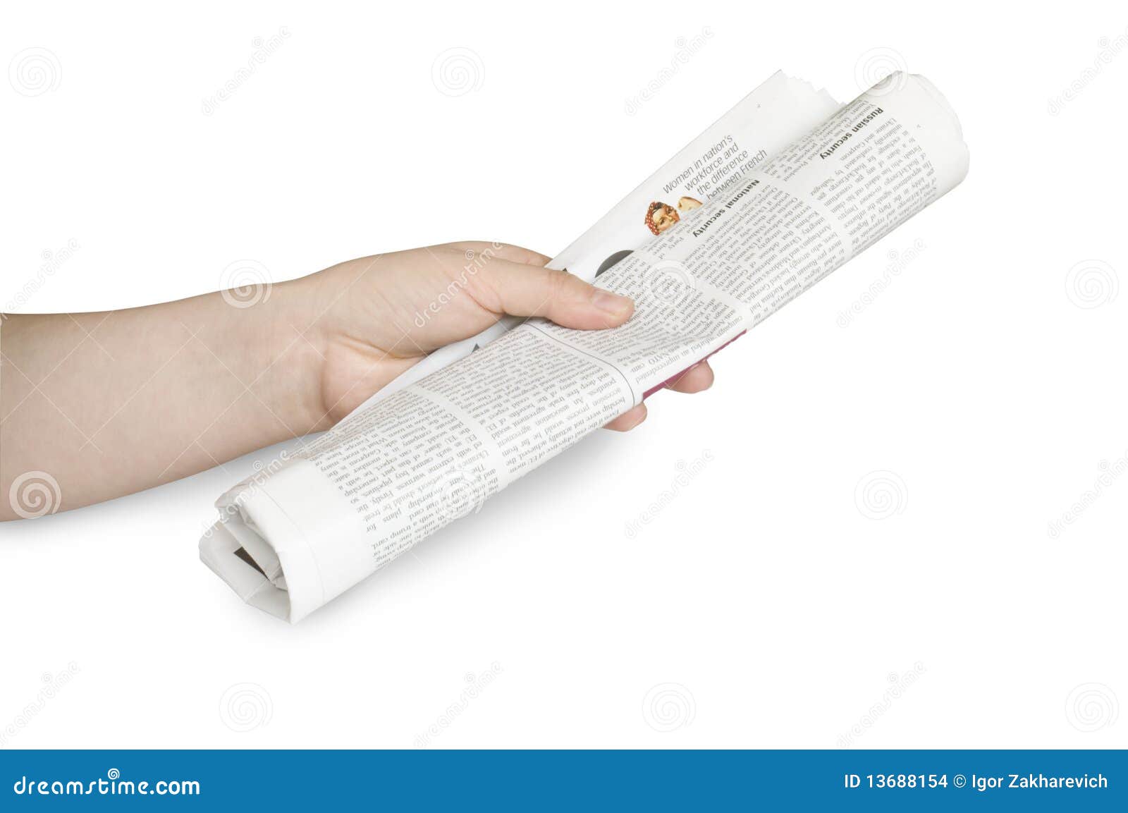 Newspaper in hand stock photo. Image of adult, newspaper - 13688154
