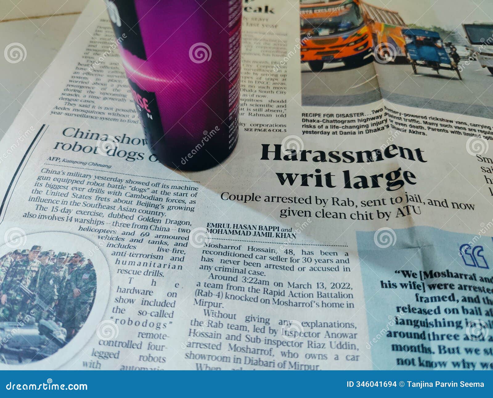 Newspaper Headline on the Background Stock Photo - Image of business ...