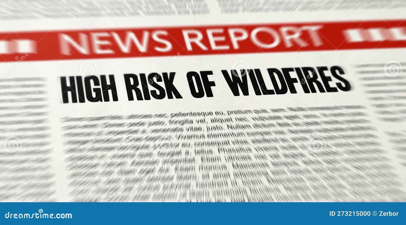 Newspaper Headline - High Risk of Wildfires Stock Photo - Image of ...