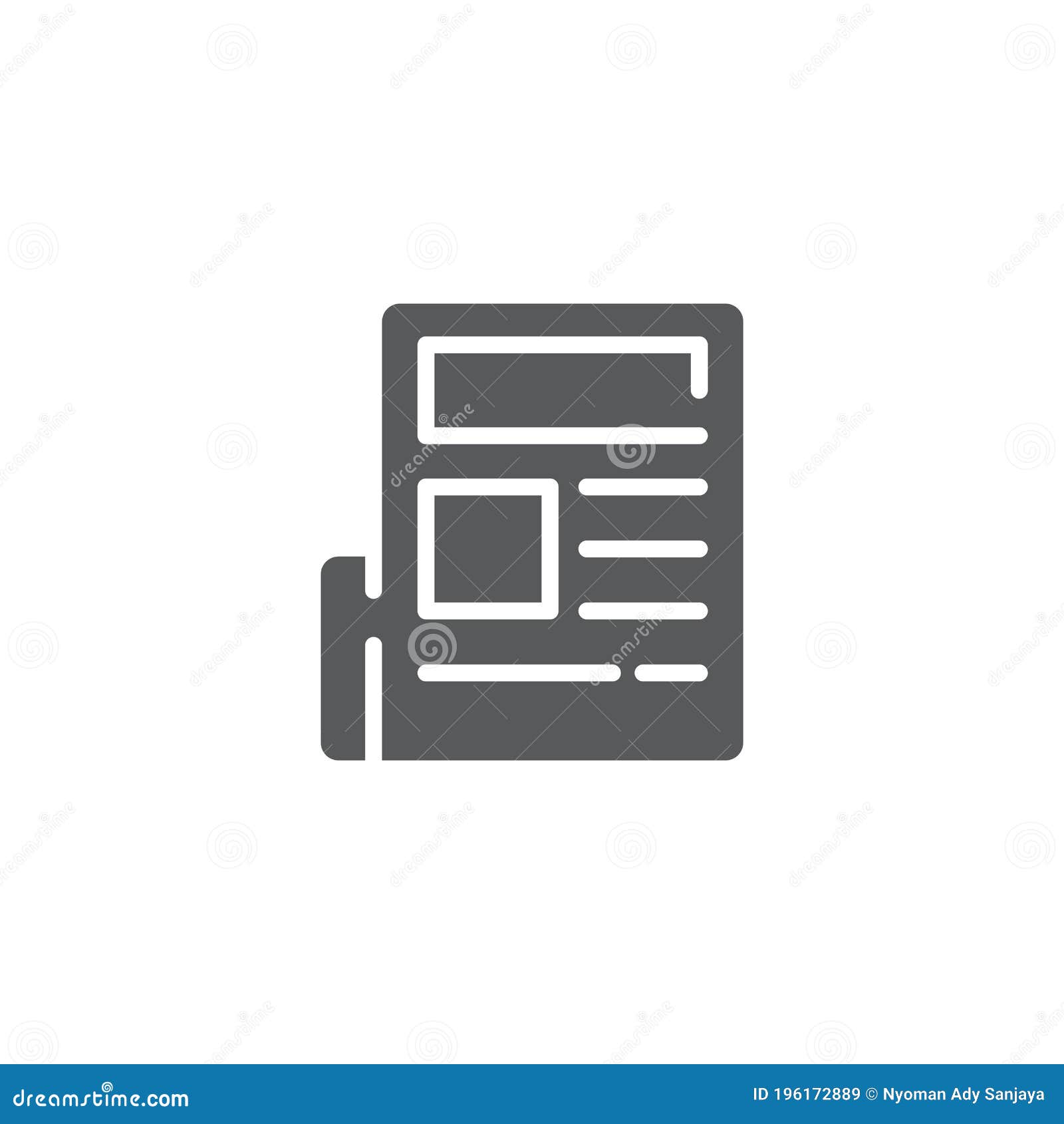 Newspaper Headline Vector Icon Symbol Isolated on White Background ...