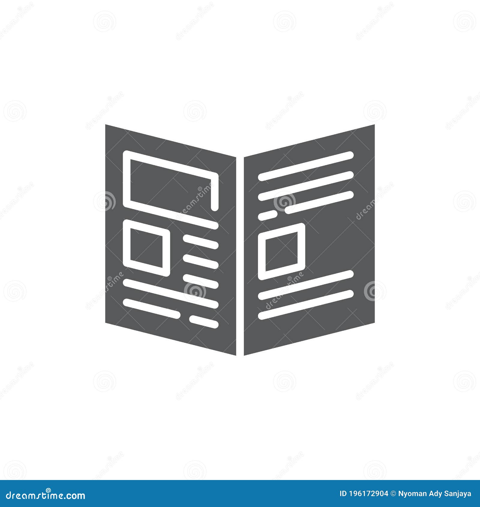 Newspaper Headline Vector Icon Symbol Isolated on White Background ...