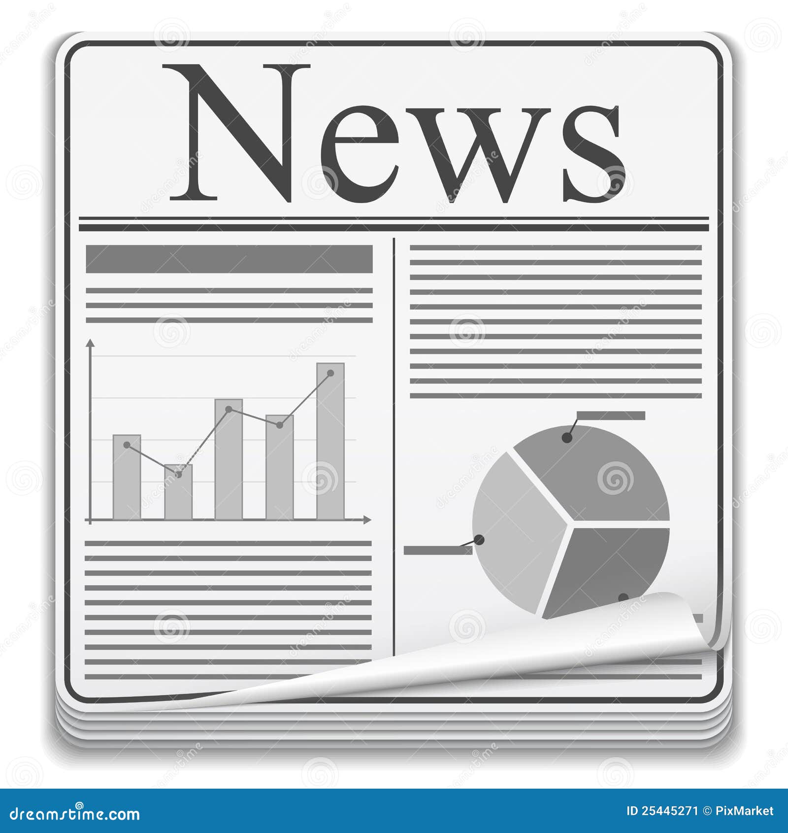 Newspaper Icon stock vector. Illustration of newsprint - 25445271