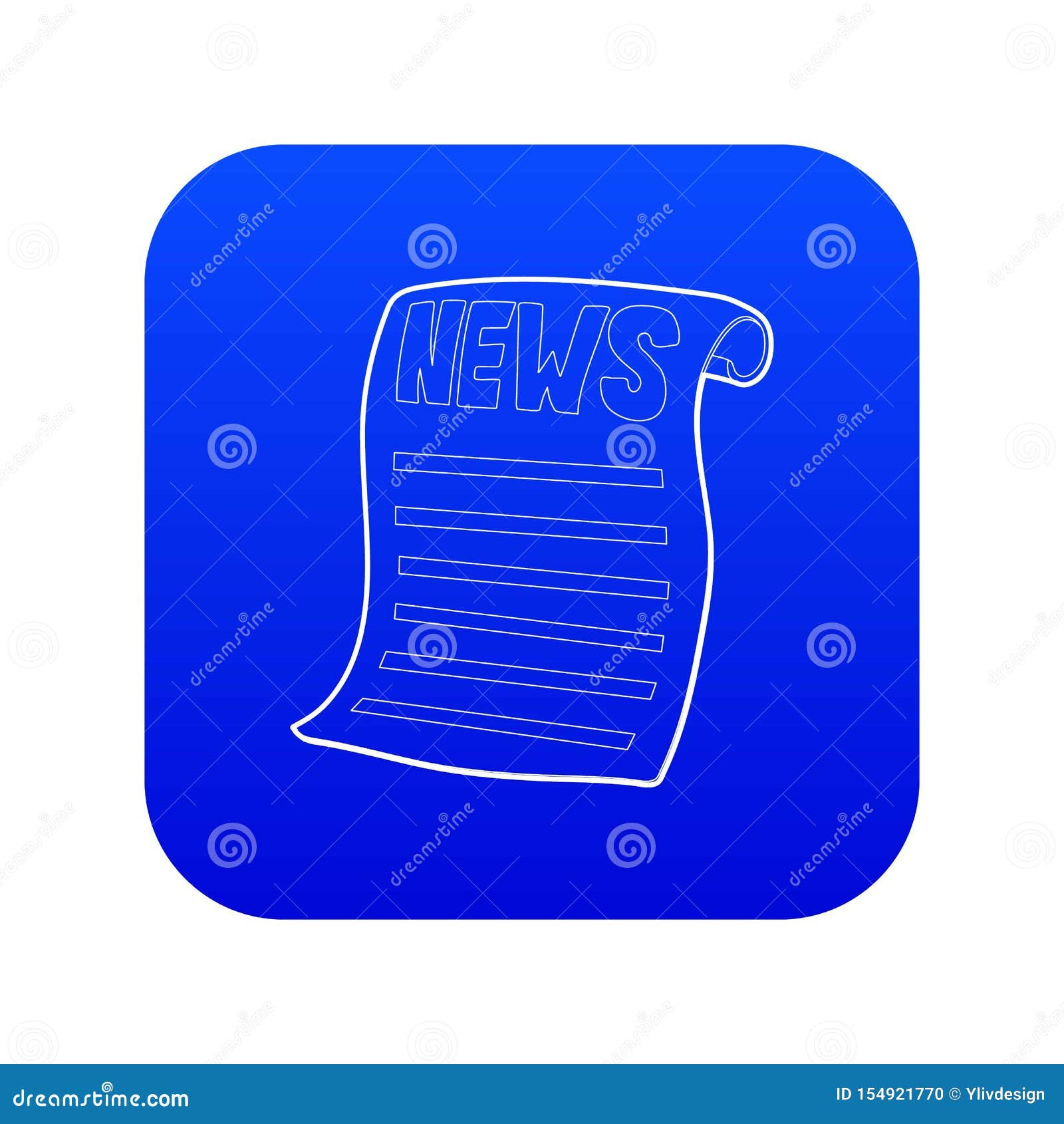 Newspaper icon blue vector stock vector. Illustration of display ...