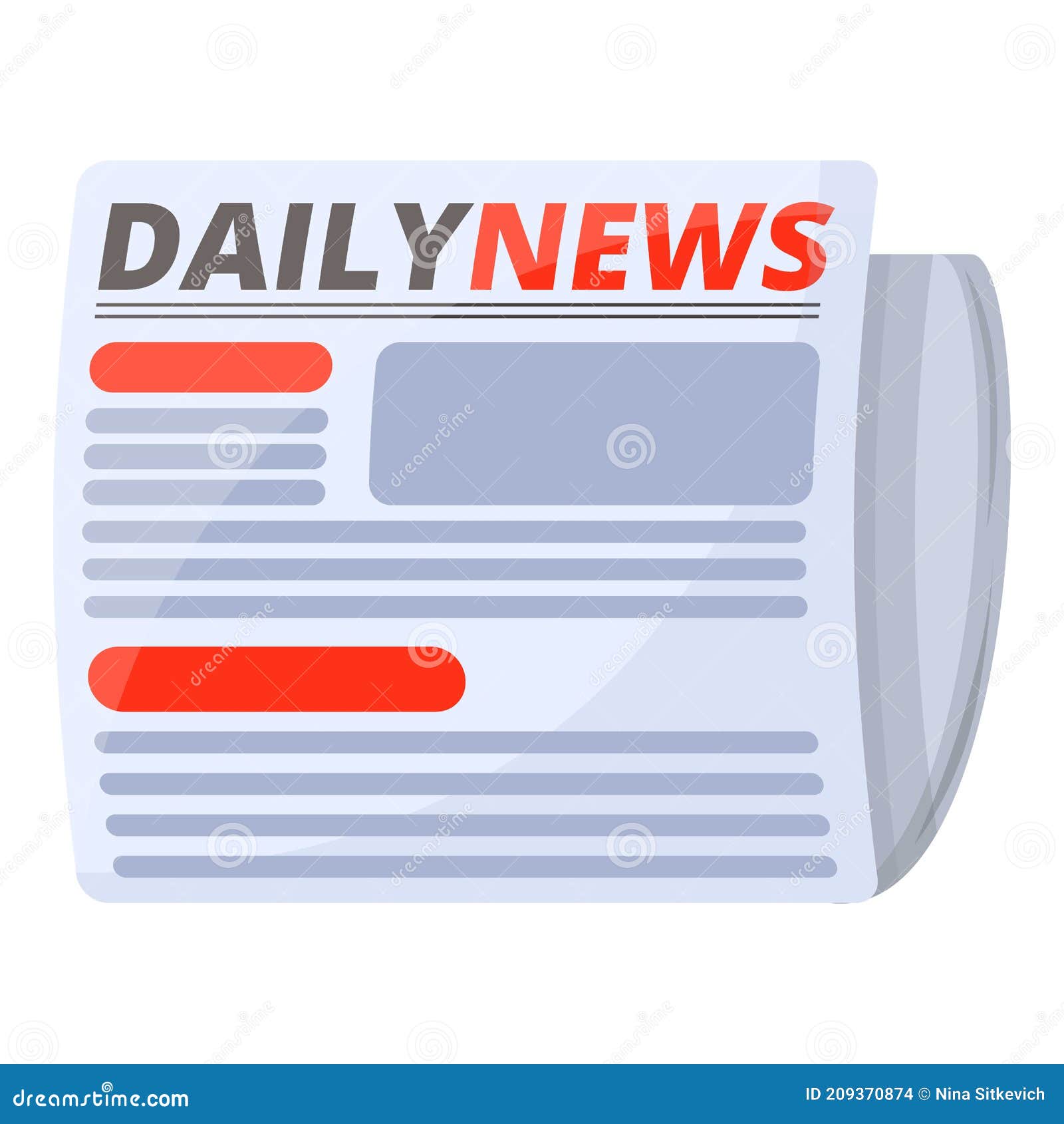 Daily Newspaper Icon, Cartoon Style Stock Vector - Illustration of ...