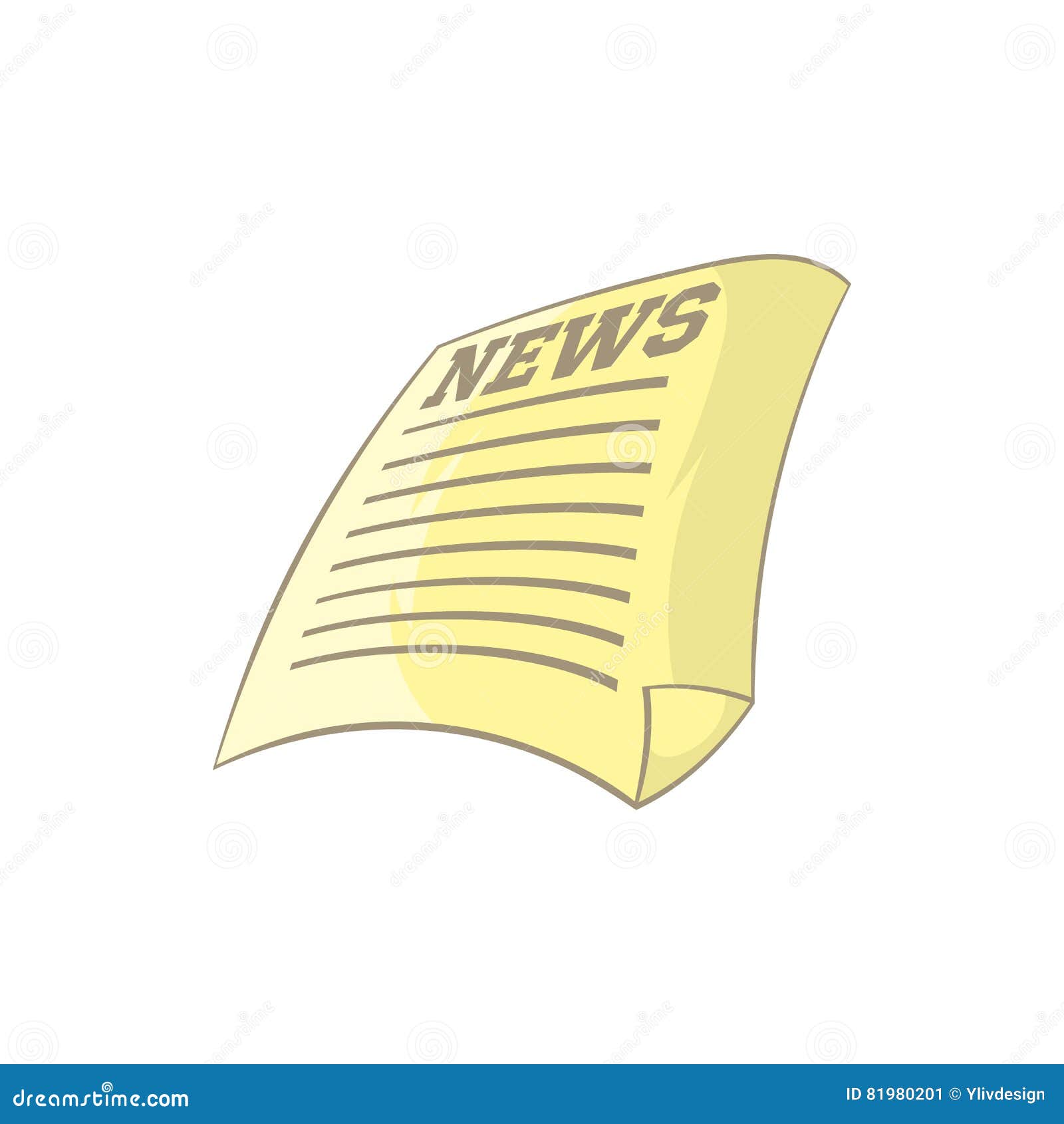 Newspaper Icon, Cartoon Style Stock Vector - Illustration of mobile ...