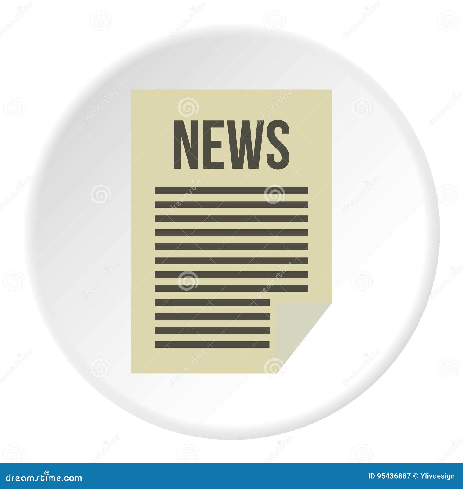 Newspaper icon circle stock vector. Illustration of business - 95436887