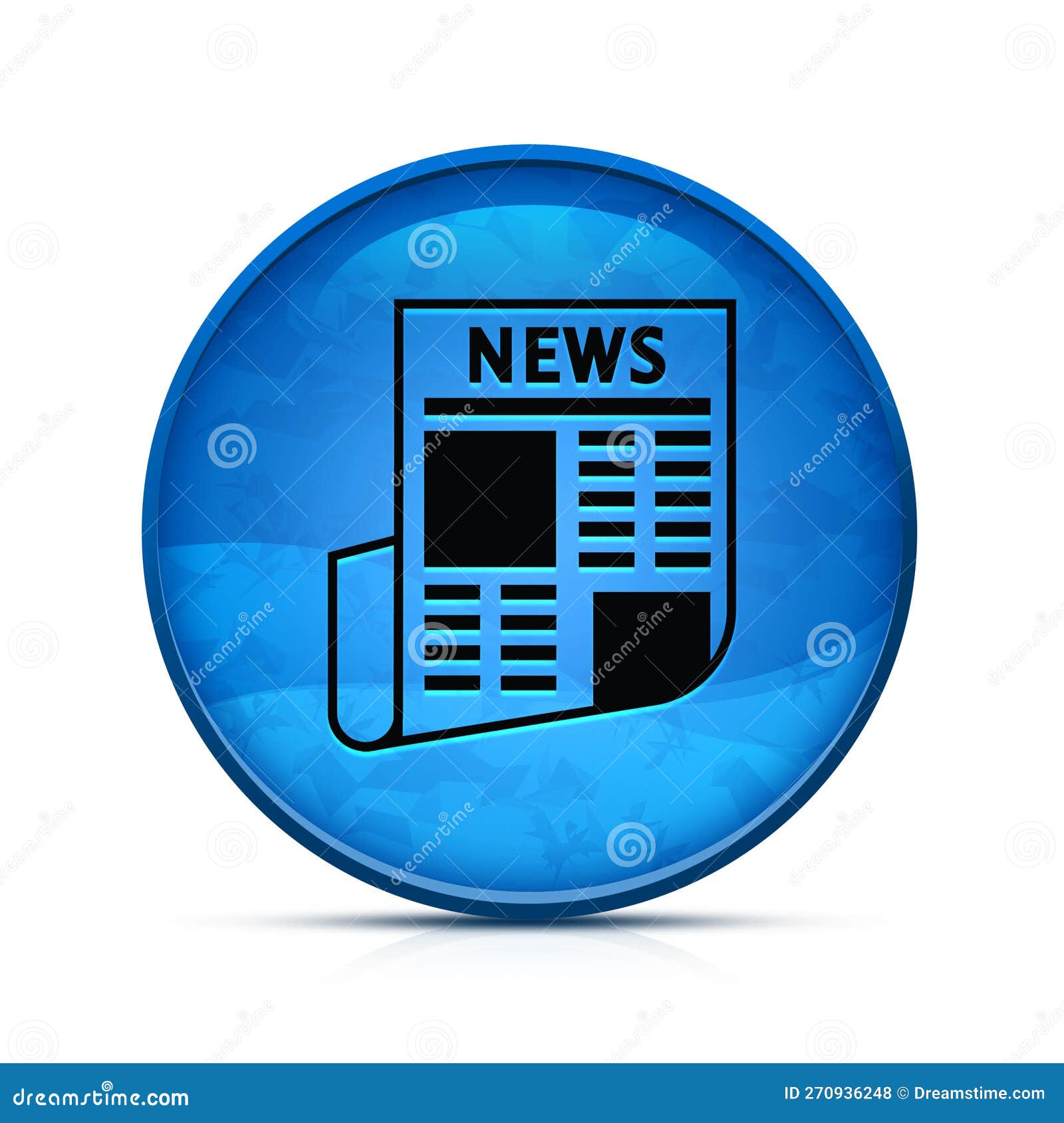 Newspaper Icon on Classy Splash Blue Round Button Illustration Stock ...