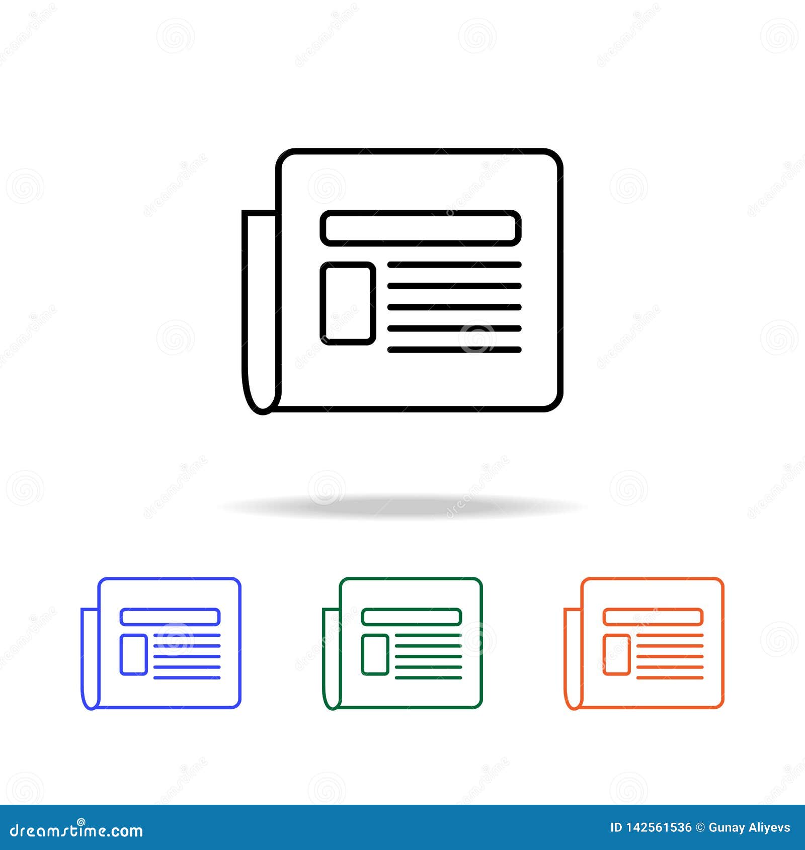 Newspaper Icon. Elements of Simple Web Icon in Multi Color. Premium ...