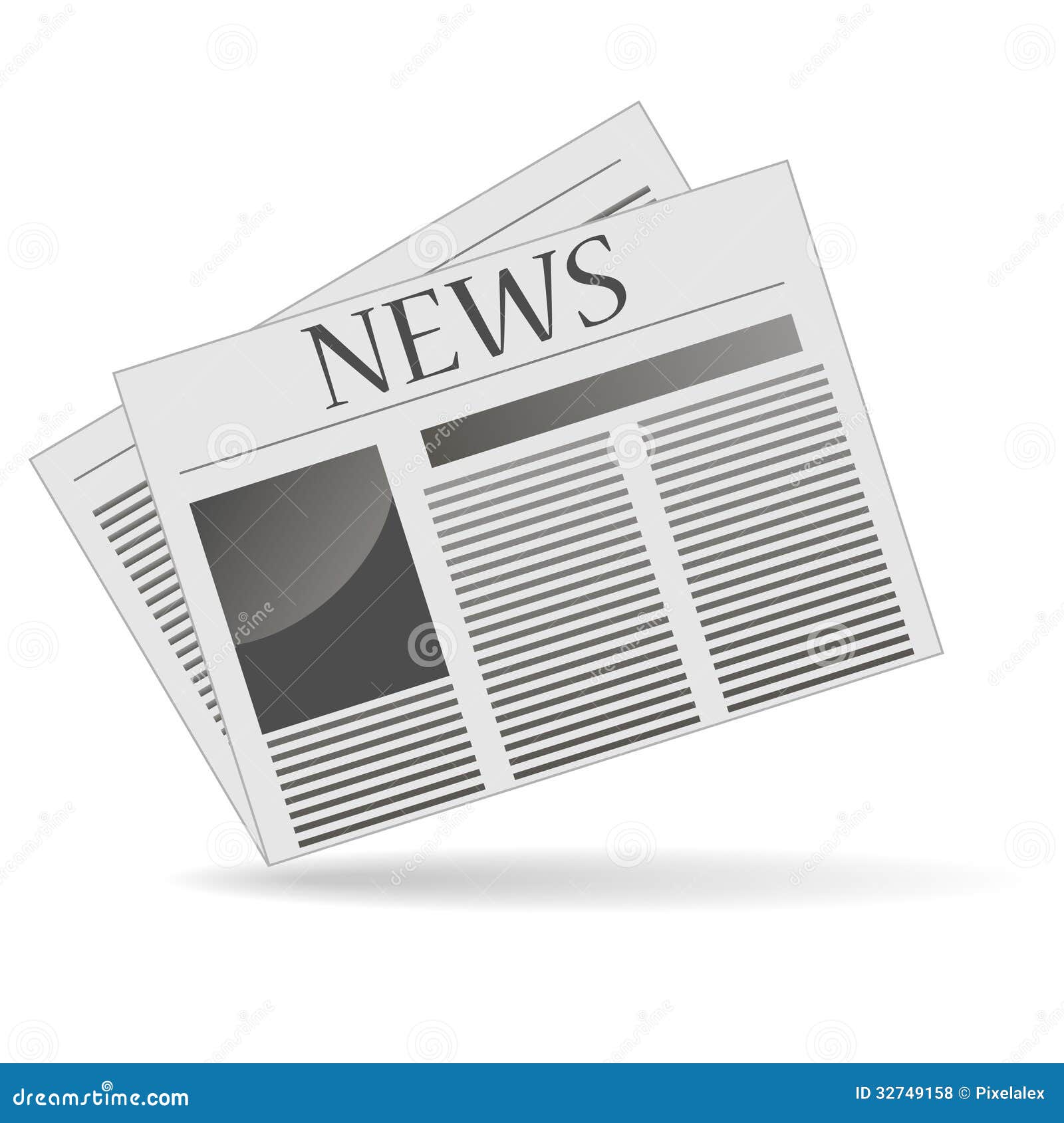 Newspaper Icon stock vector. Illustration of grey, document - 32749158