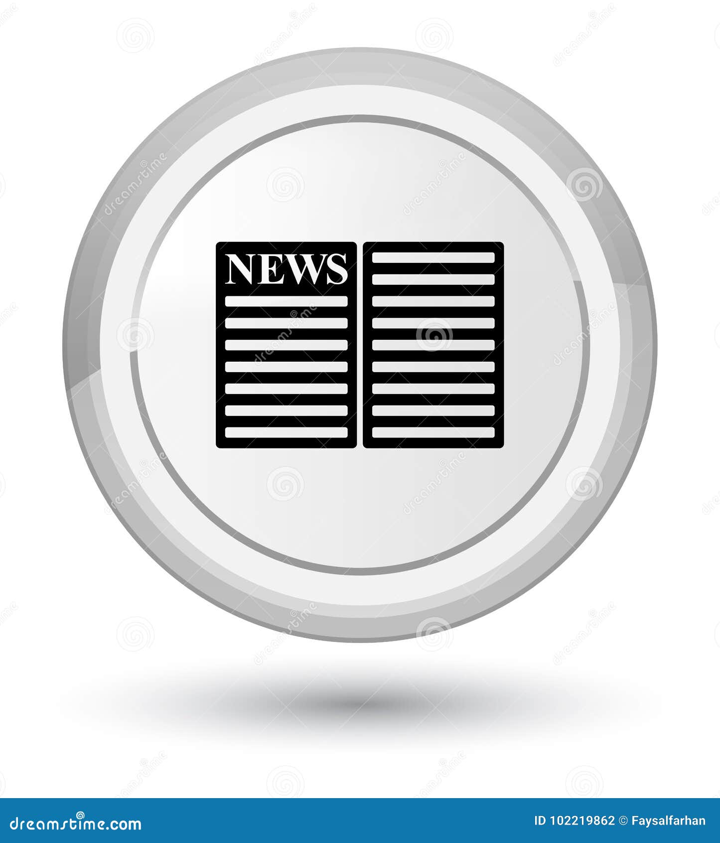 Newspaper Icon Prime White Round Button Stock Illustration ...