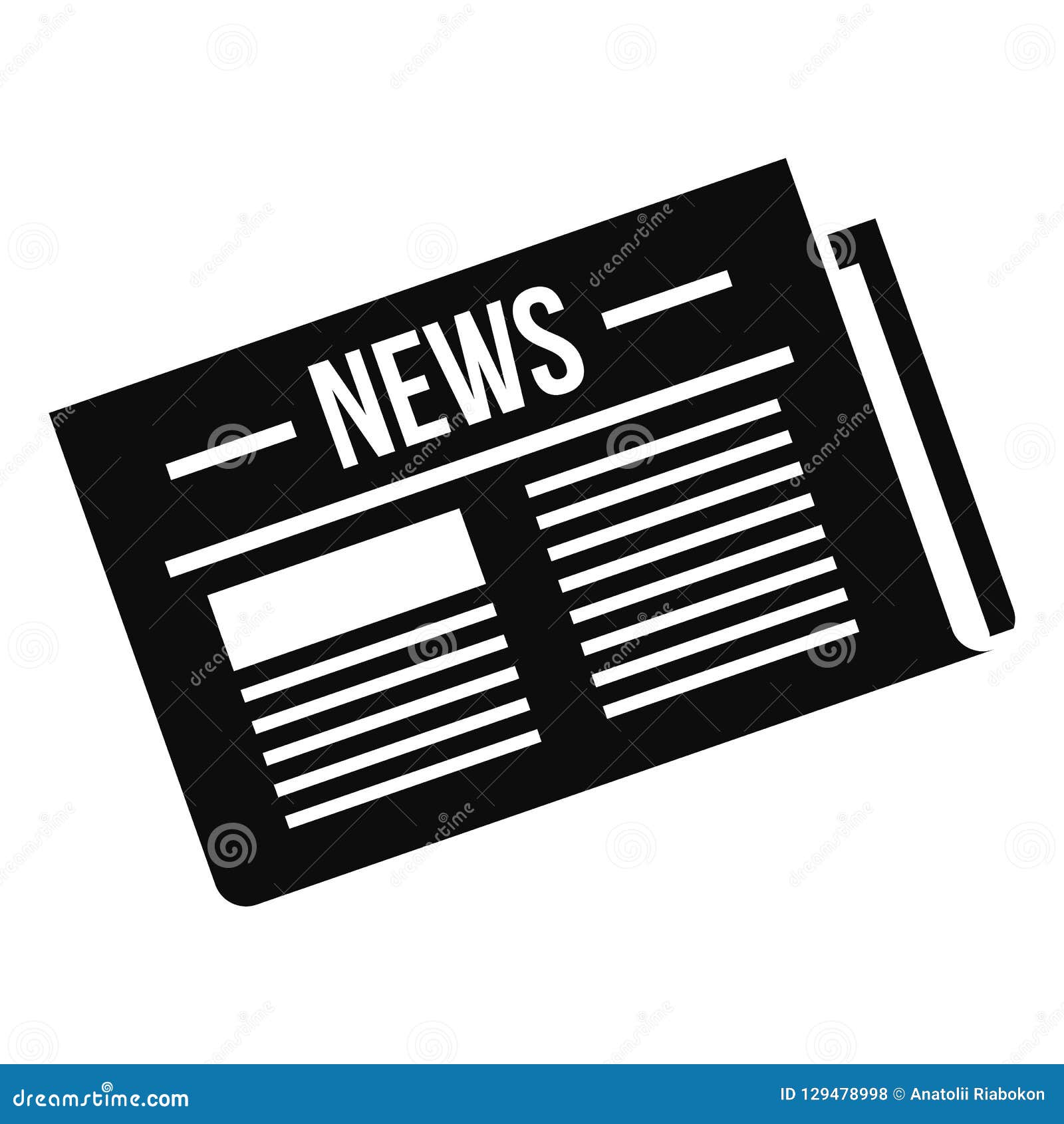 Newspaper Icon, Simple Style Stock Vector - Illustration of event ...