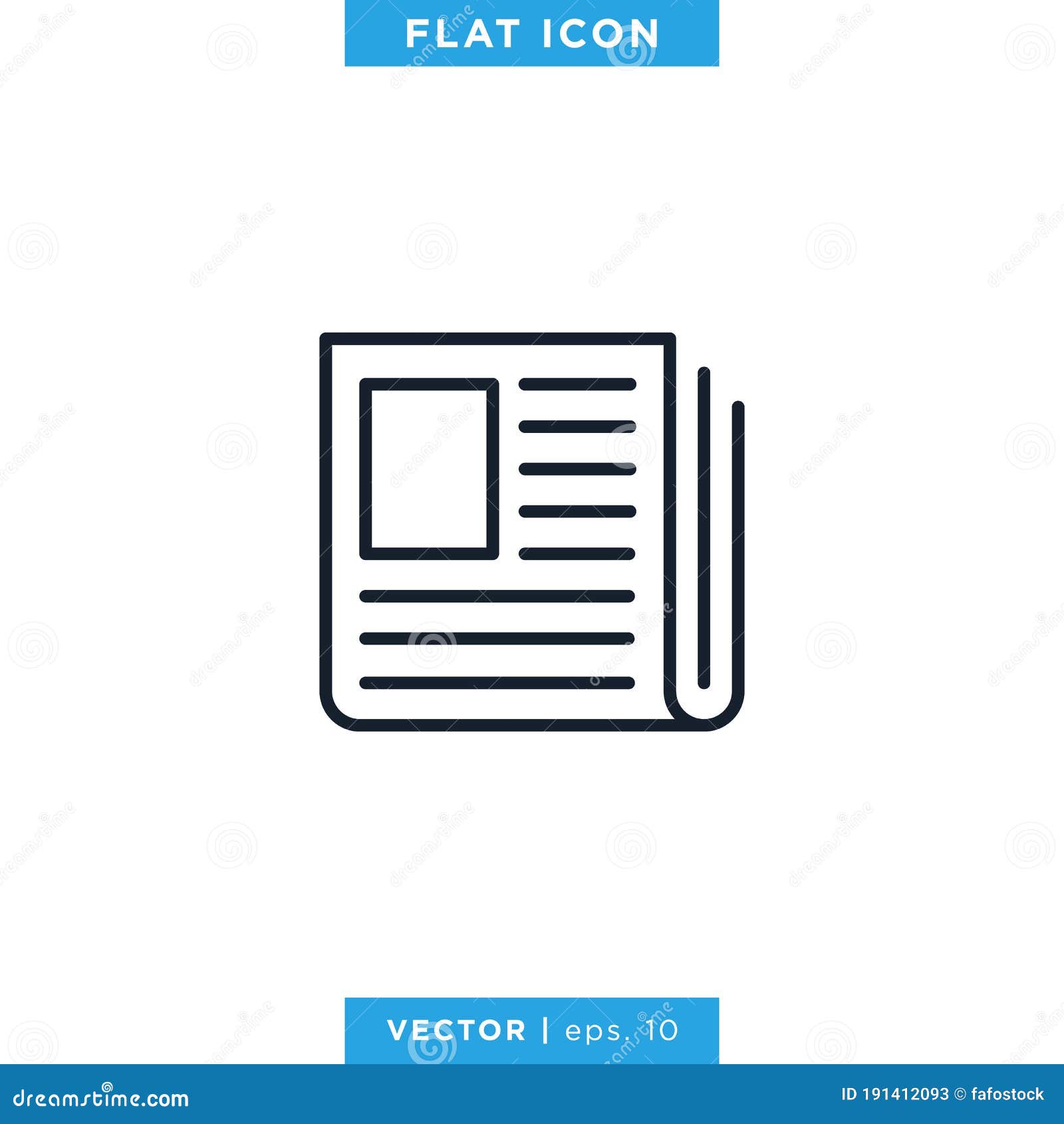 Newspaper Icon Vector Design Template. Stock Vector - Illustration of ...