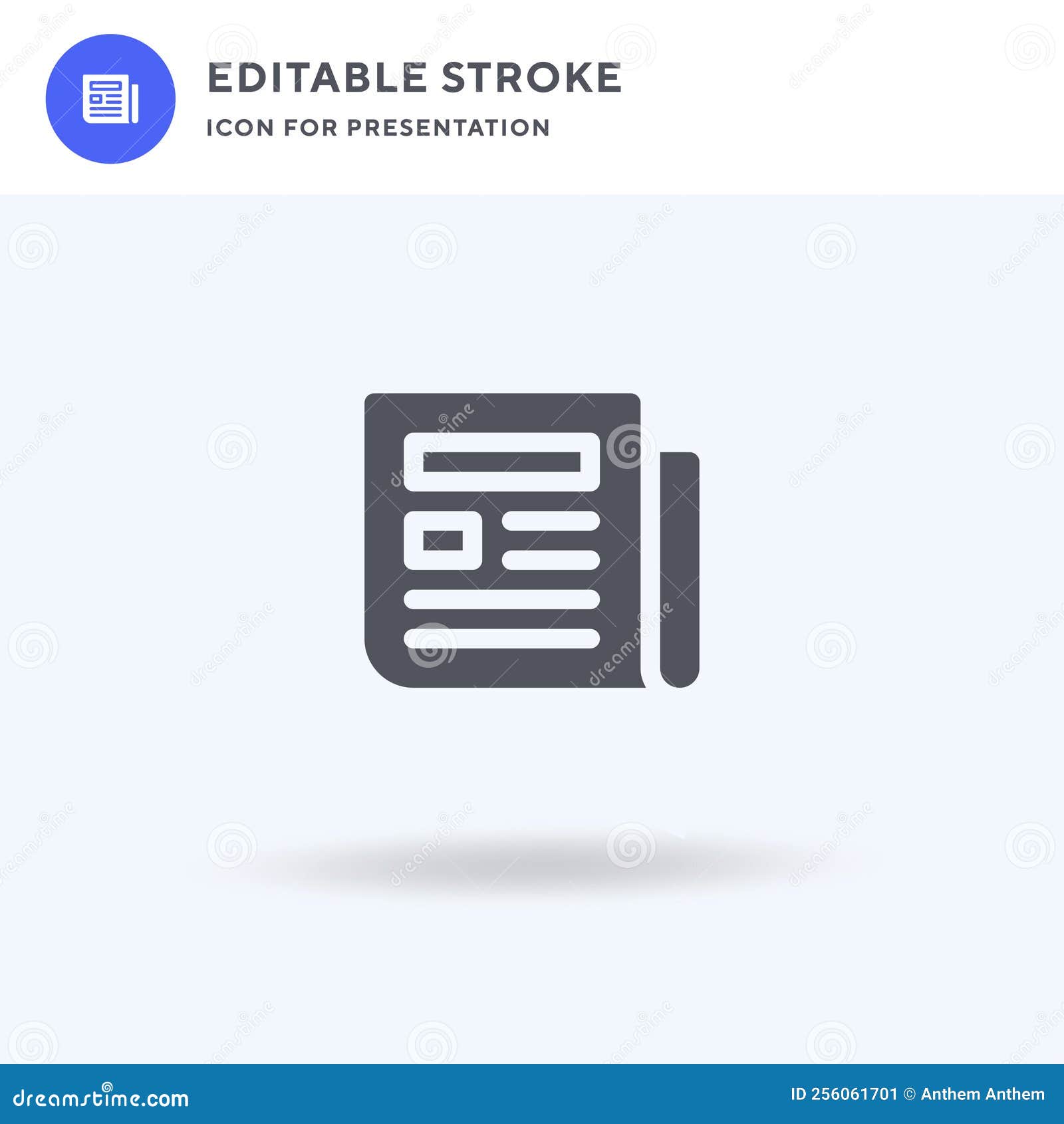 Newspaper Icon Vector, Filled Flat Sign, Solid Pictogram Isolated on ...