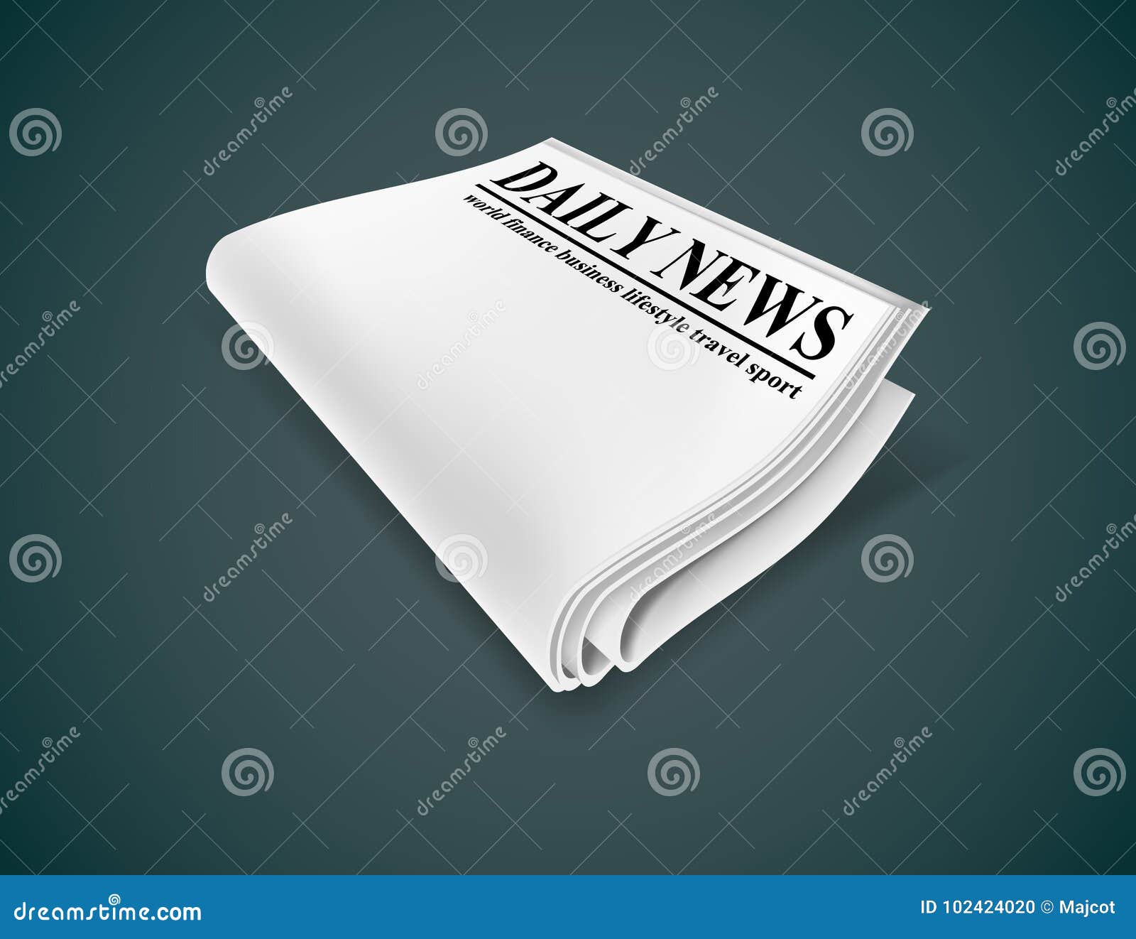 Newspaper. Illustration on Dark Background Stock Vector - Illustration ...