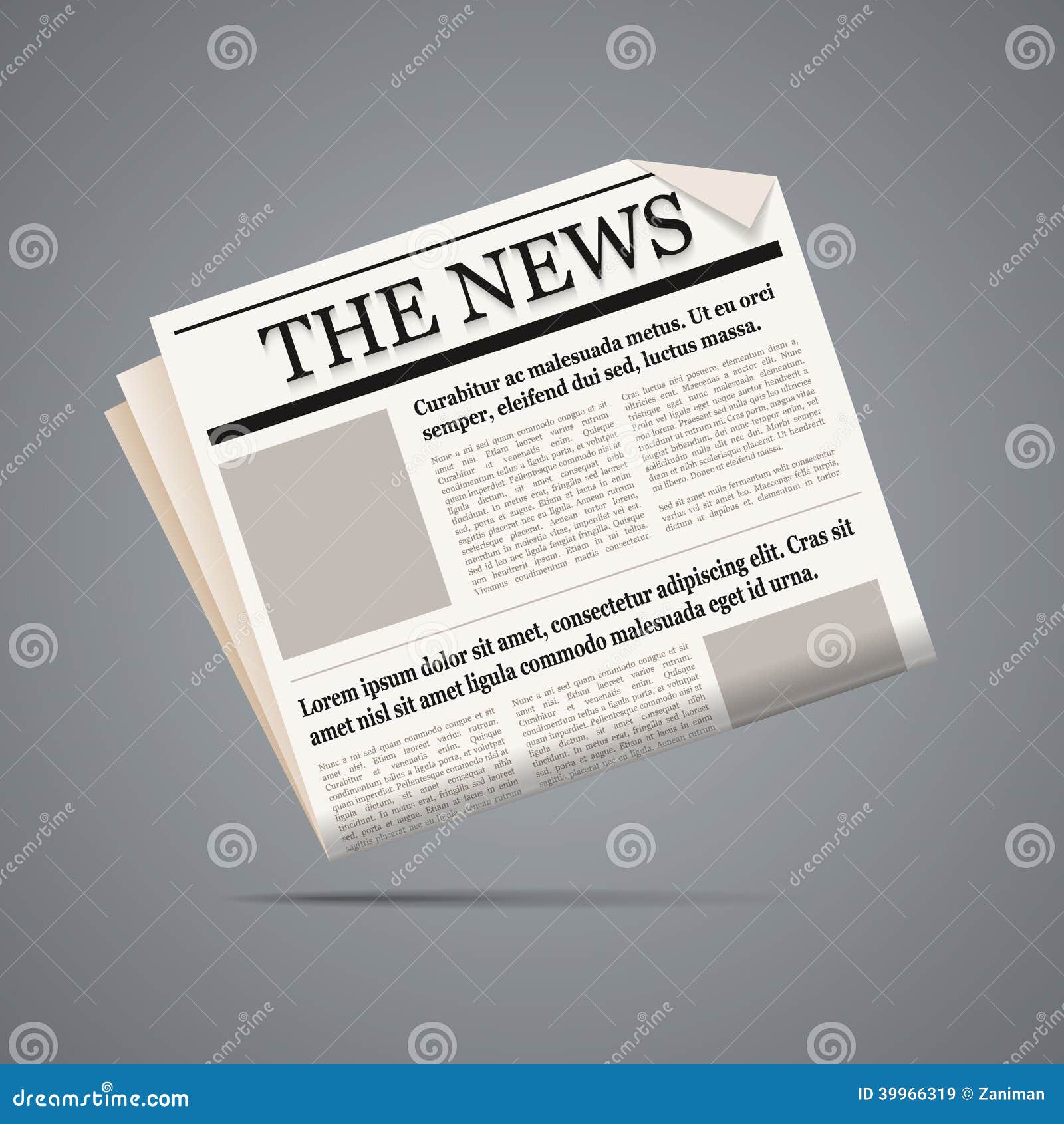 Newspaper illustration. stock vector. Illustration of front - 39966319