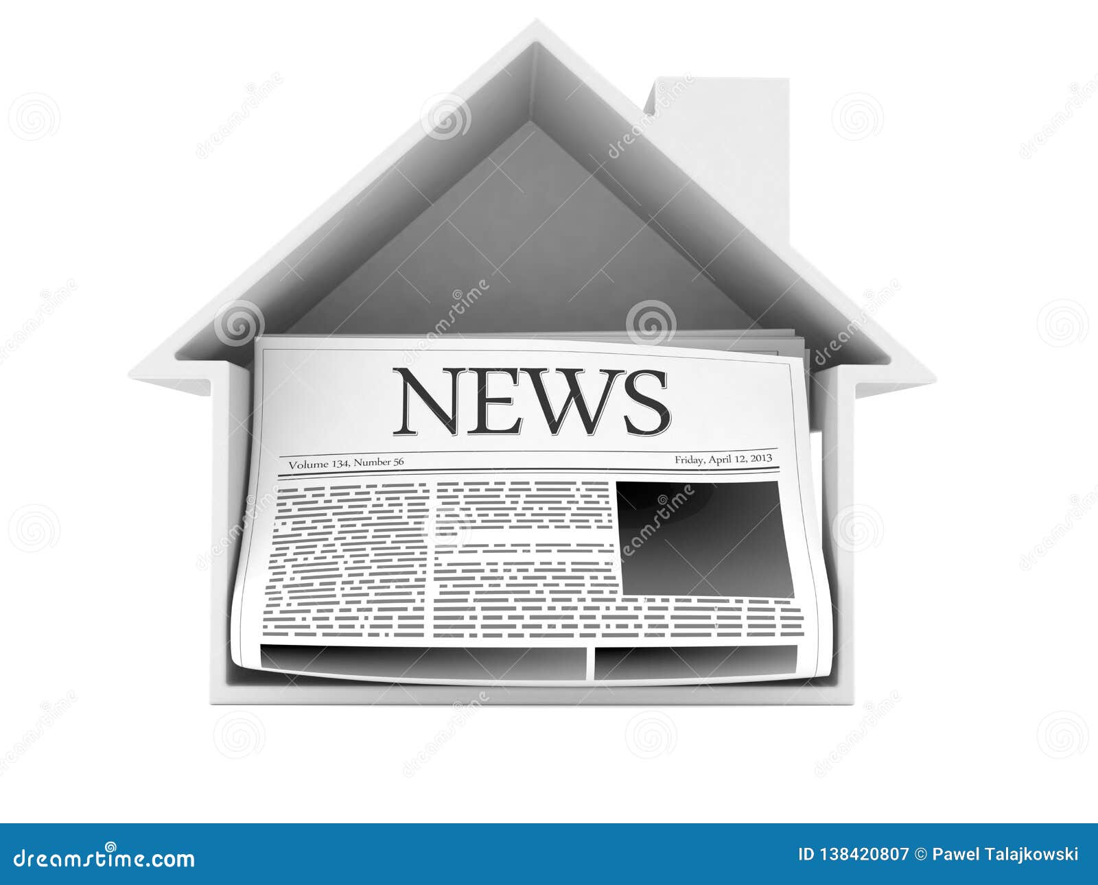 Newspaper Inside House Cross-section Stock Illustration - Illustration ...