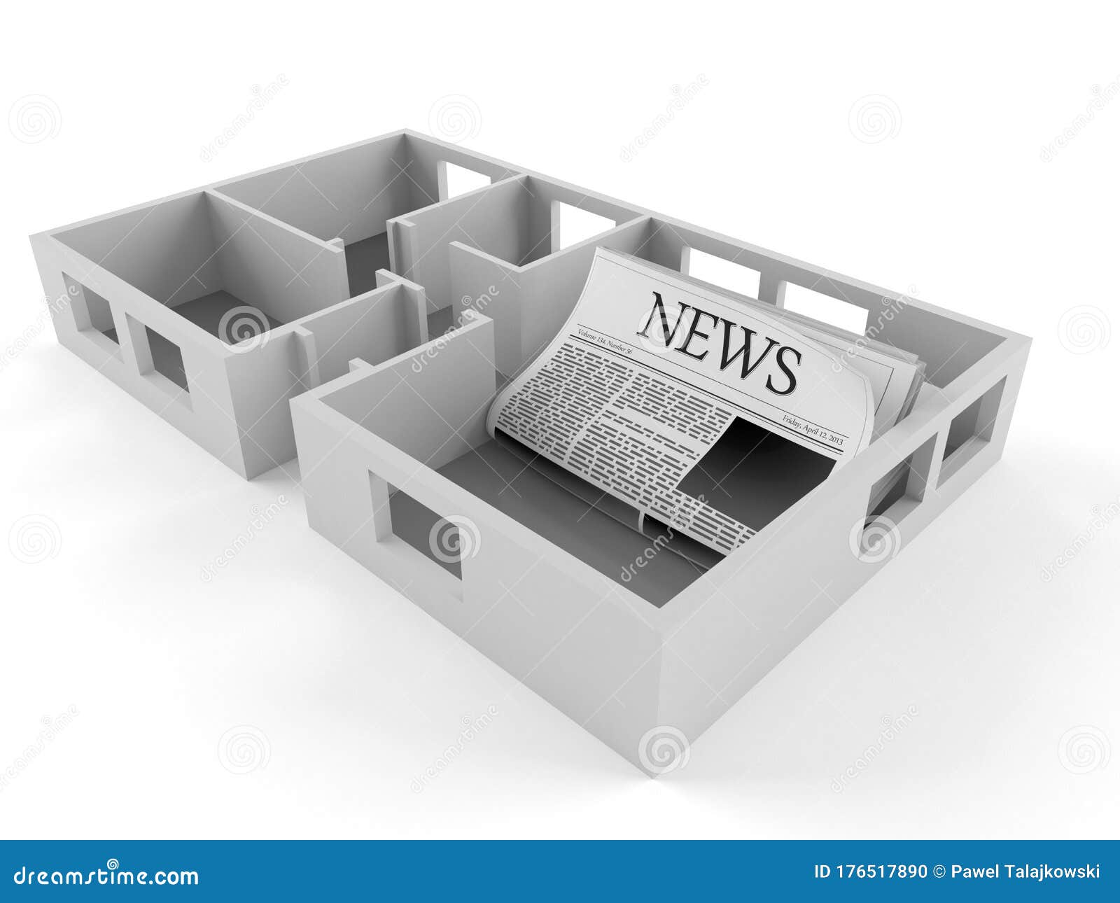 Newspaper Inside House Plan Stock Illustration - Illustration of estate ...