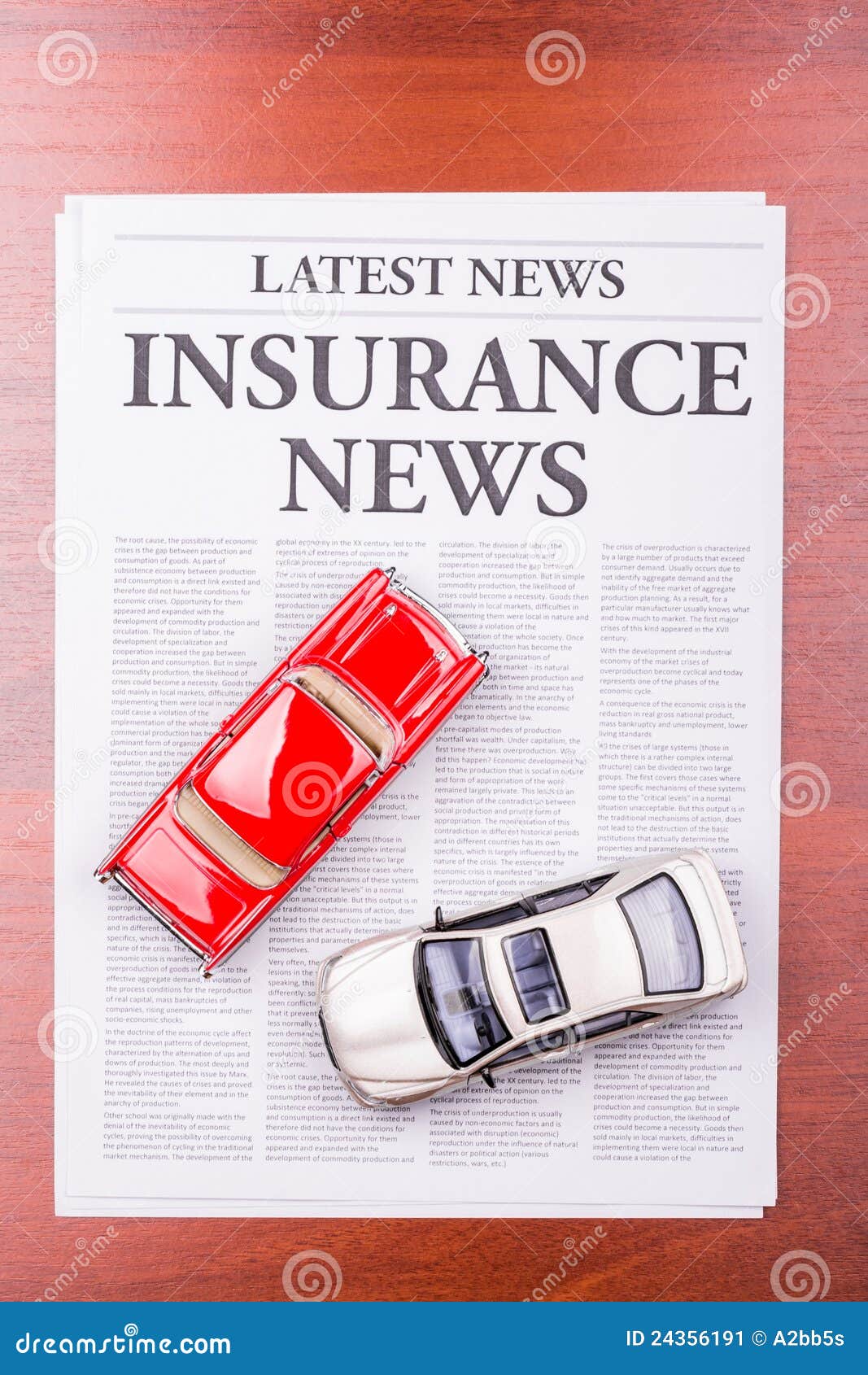 The Newspaper INSURANCE NEWS and Auto Stock Image - Image of office ...