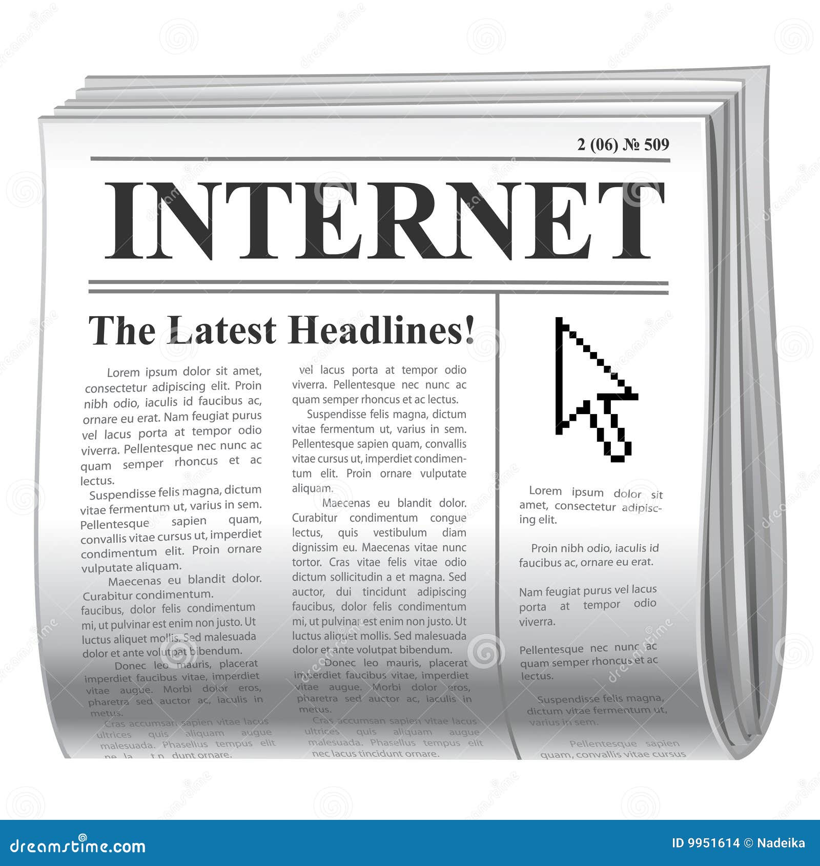 Newspaper- internet stock vector. Illustration of facts - 9951614