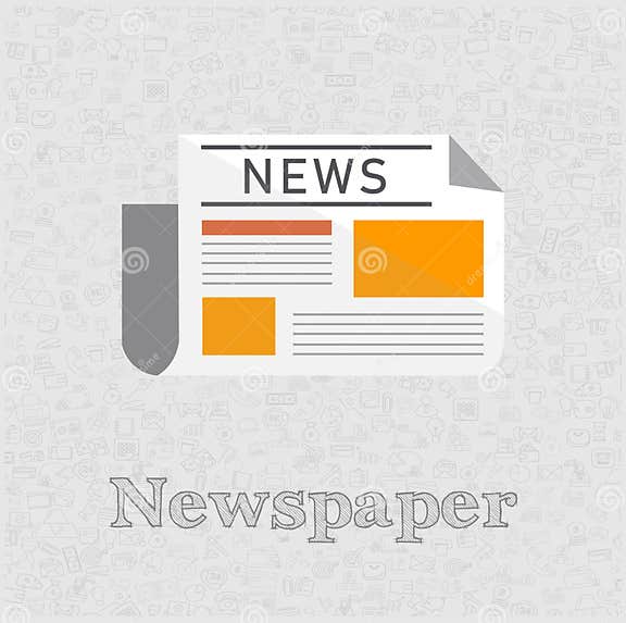 Newspaper Isolated Flat Illustration. Newspaper Design Element for ...
