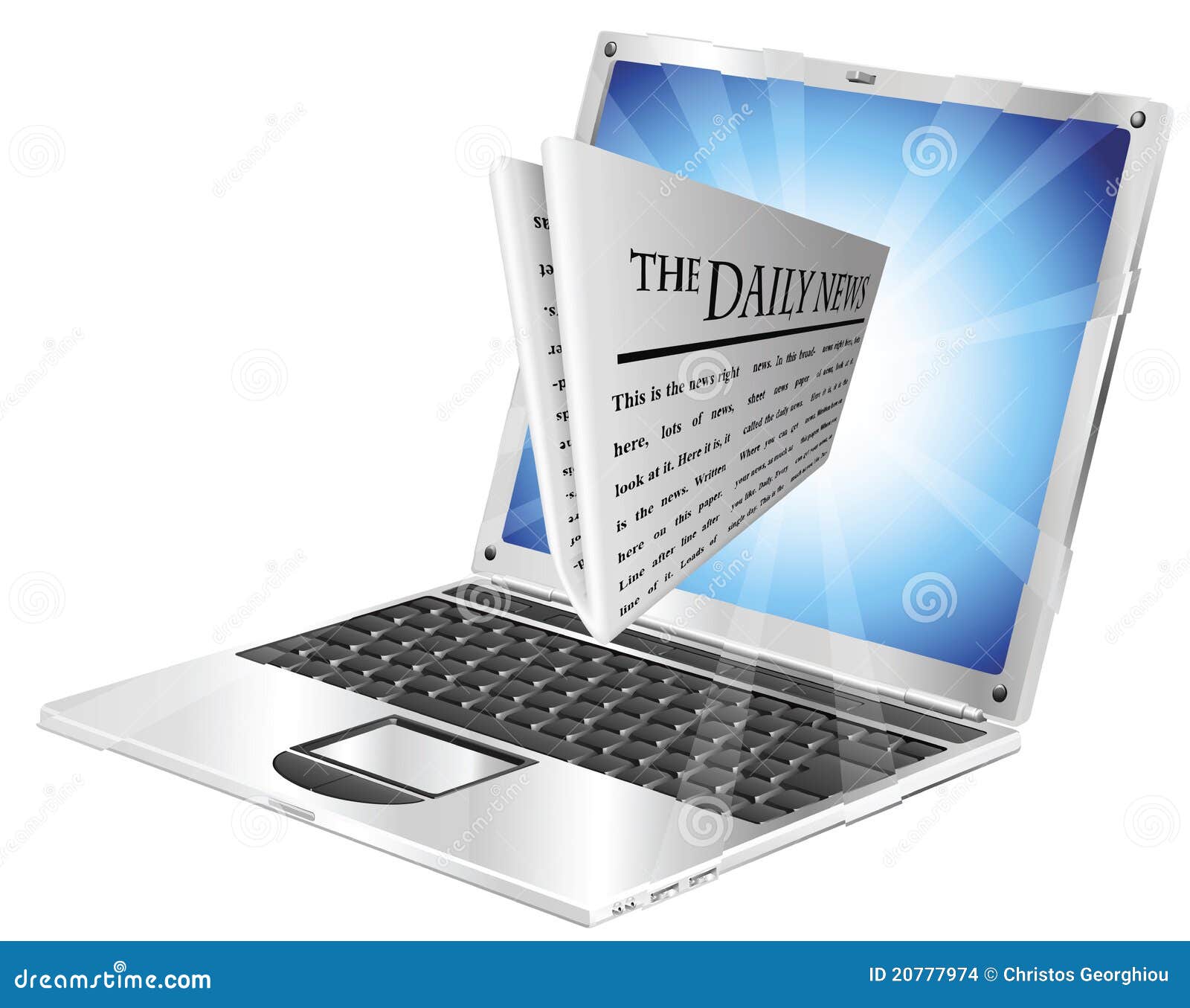 Newspaper laptop concept stock vector. Illustration of perspective ...