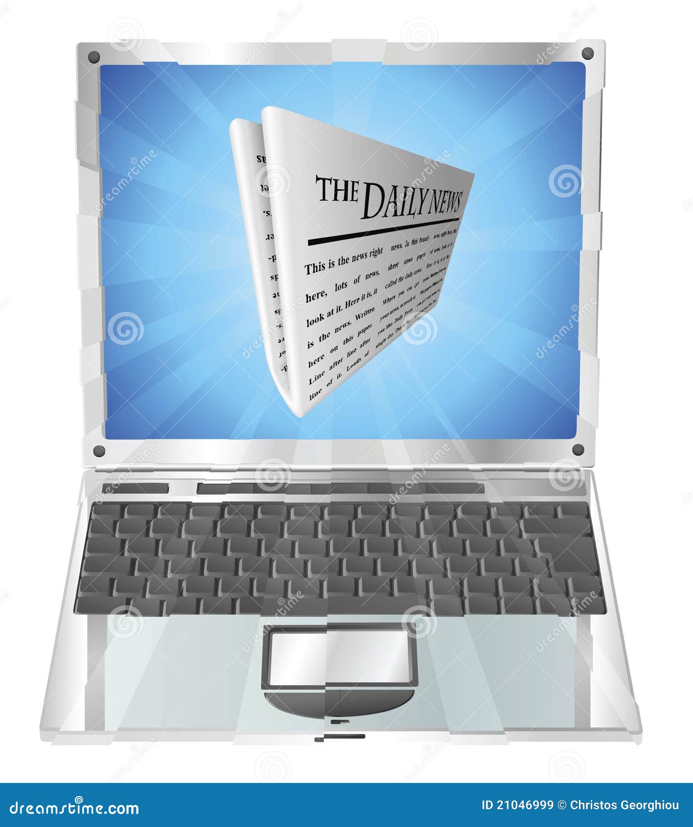 Newspaper laptop concept stock vector. Illustration of chrome - 21046999