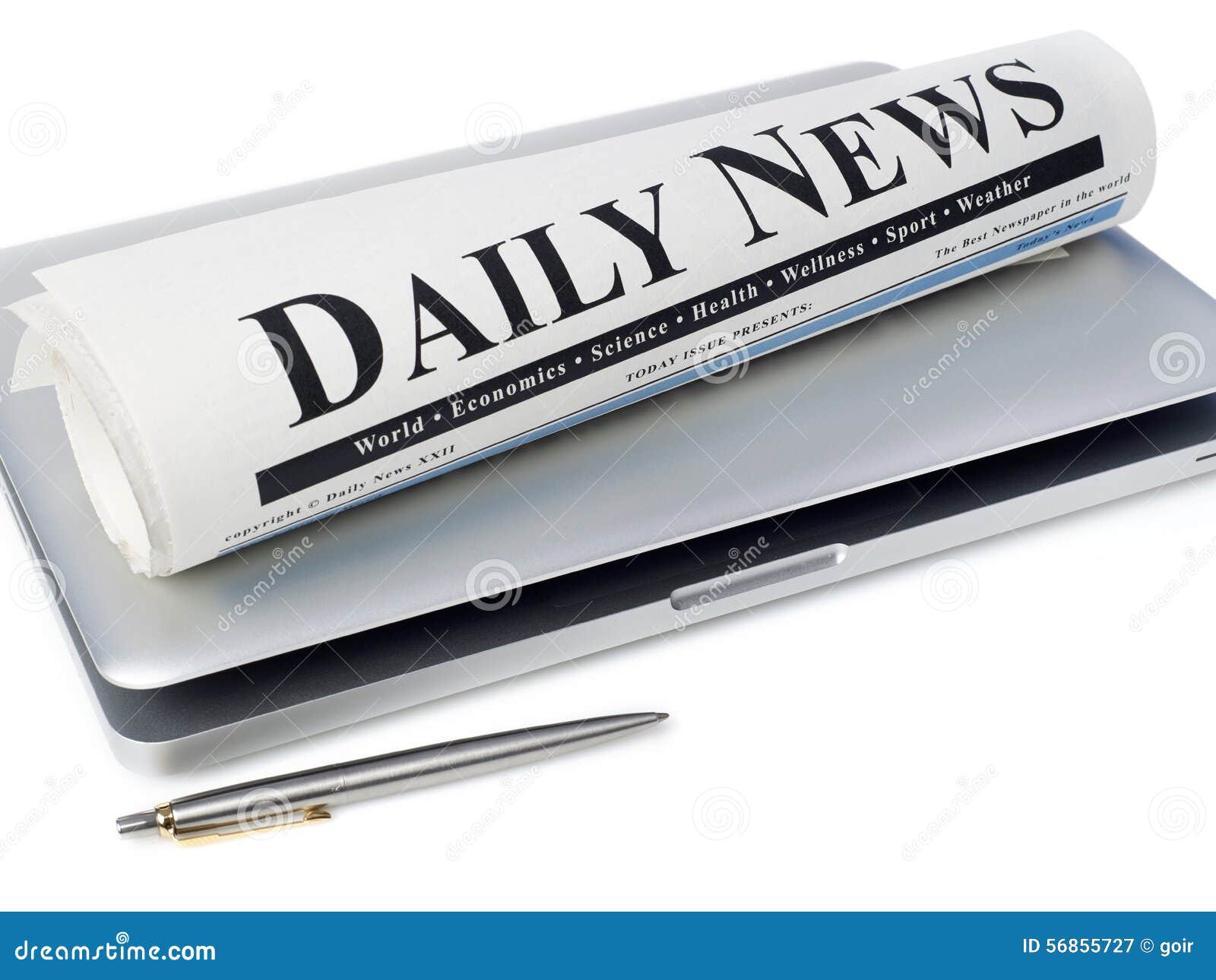 Newspaper on laptop editorial photography. Image of searching - 56855727