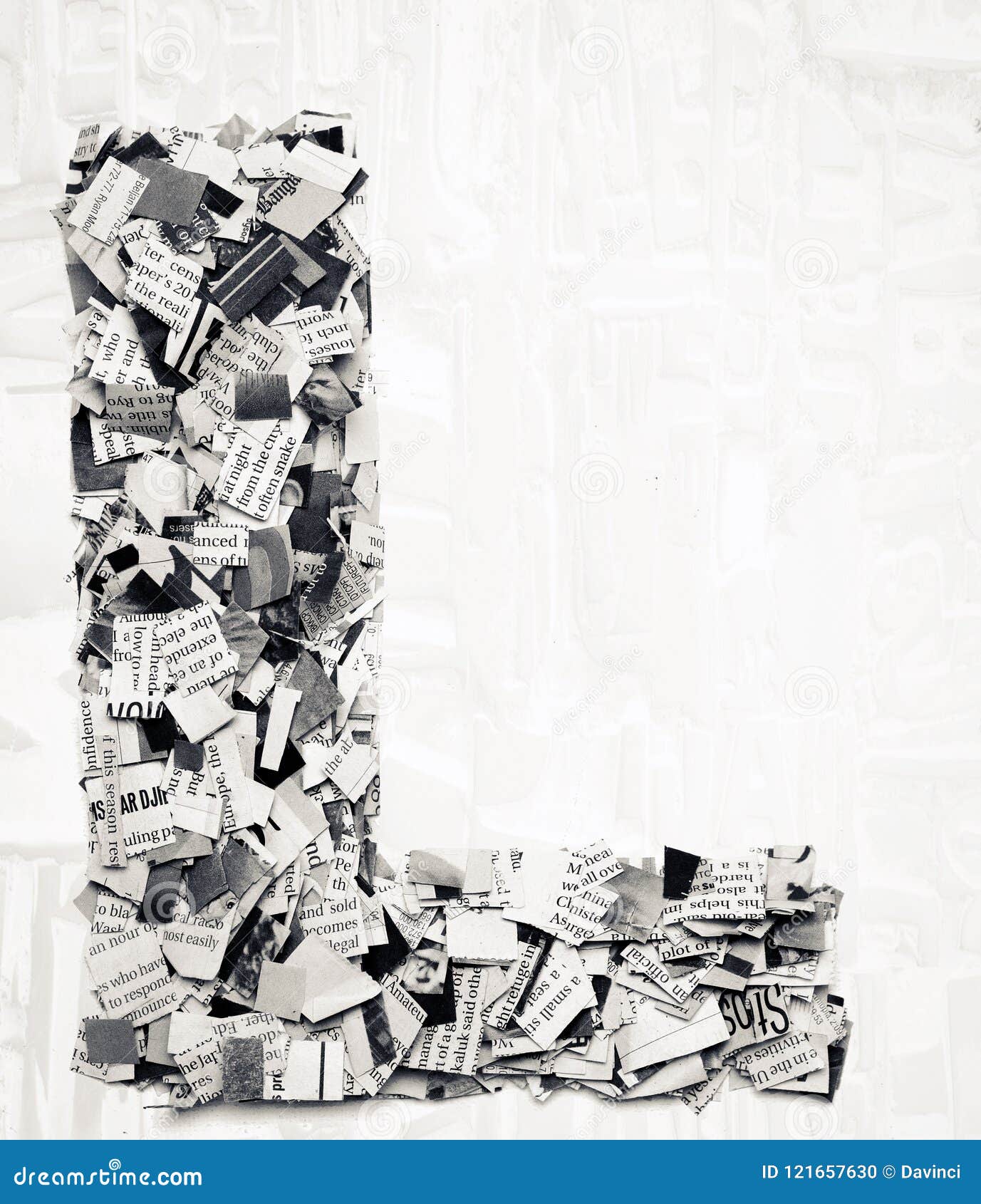 Newspaper Letter L Confetti Stock Photo - Image of paper, confetti ...