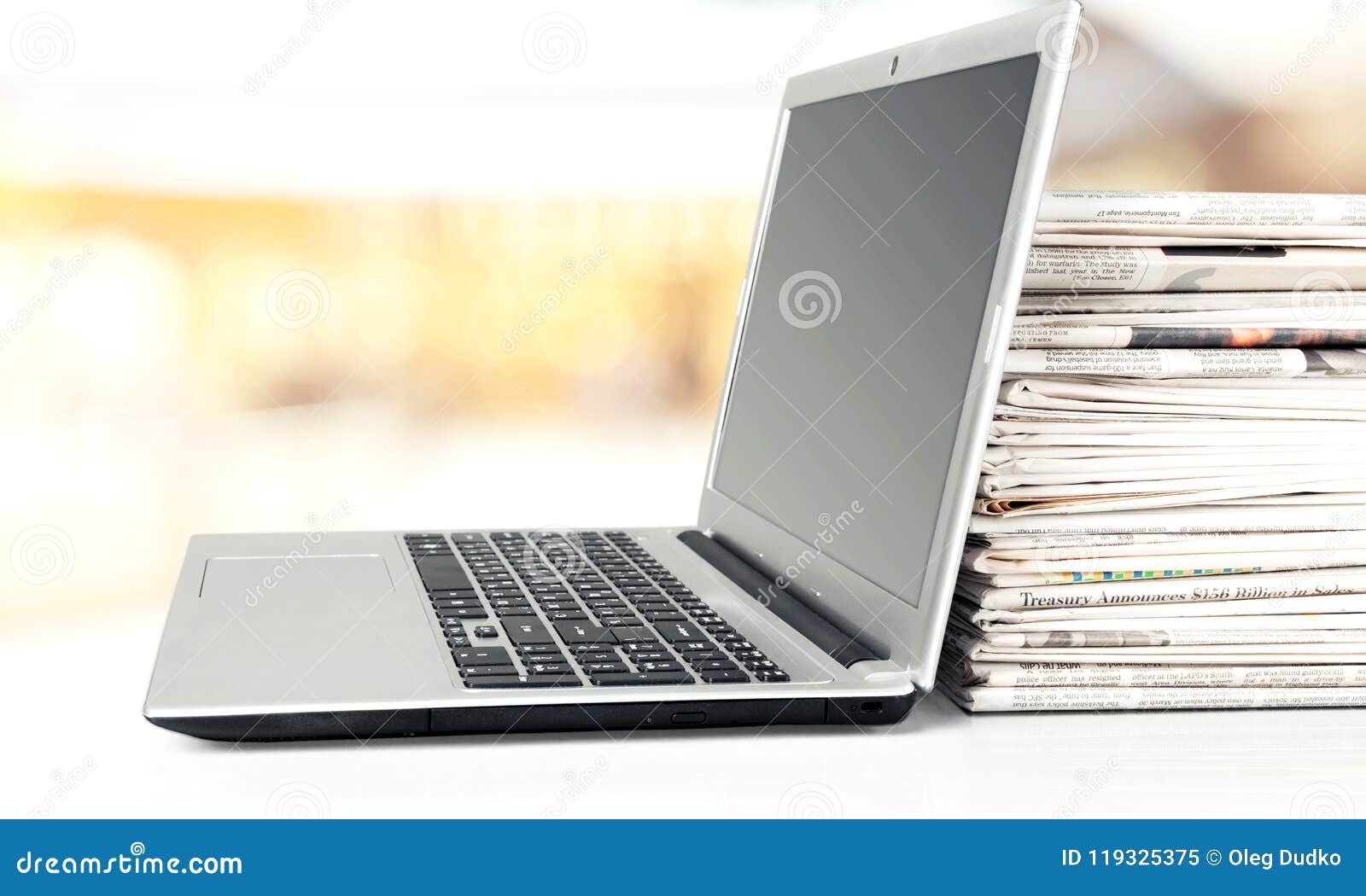 Newspaper stock image. Image of magazine, stack, white - 119325375