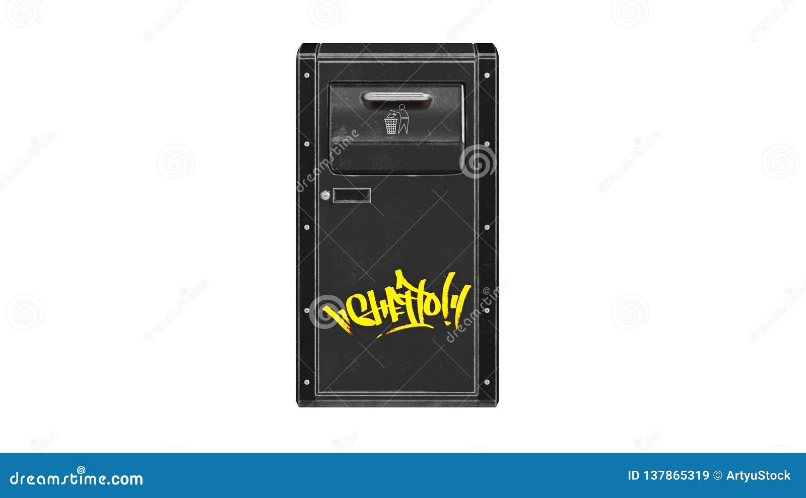Newspaper Mailbox Black, Front View Stock Illustration - Illustration ...