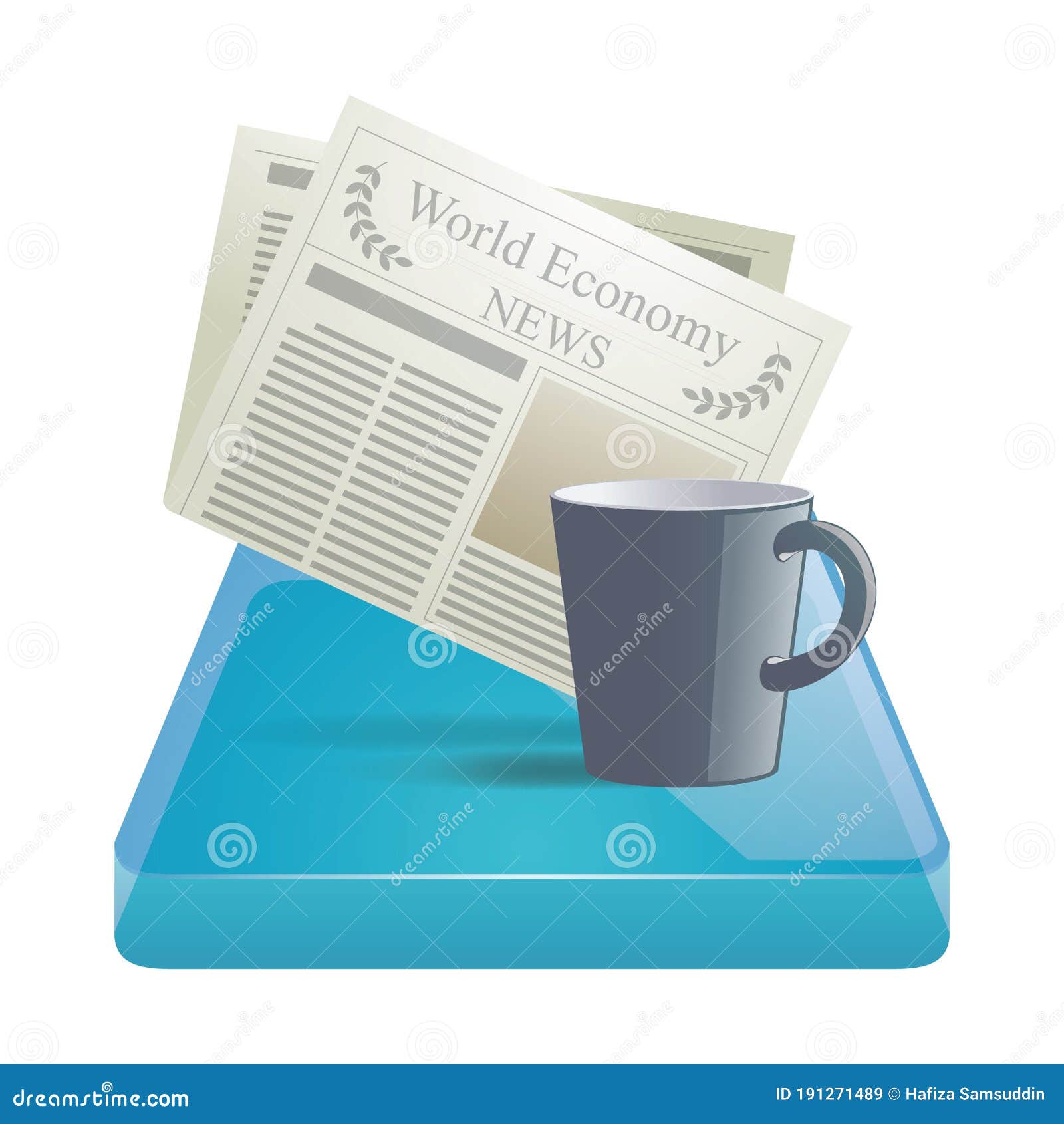 Newspaper and a Mug. Vector Illustration Decorative Design Stock Vector ...