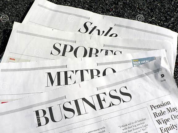 Newspaper - Newspaper Sections Stock Image - Image of print, support ...