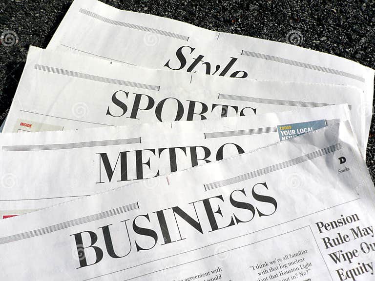 Newspaper - Newspaper Sections Stock Image - Image of print, support ...