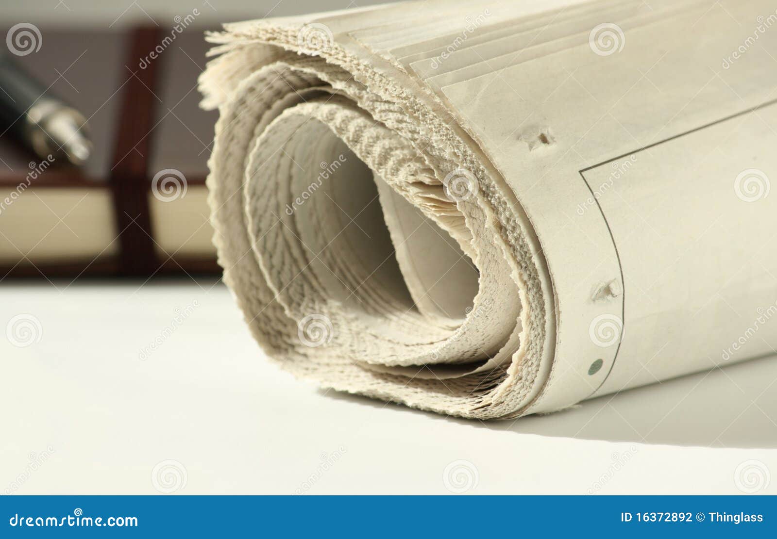 Newspaper and Notebook stock photo. Image of rolled, copy - 16372892
