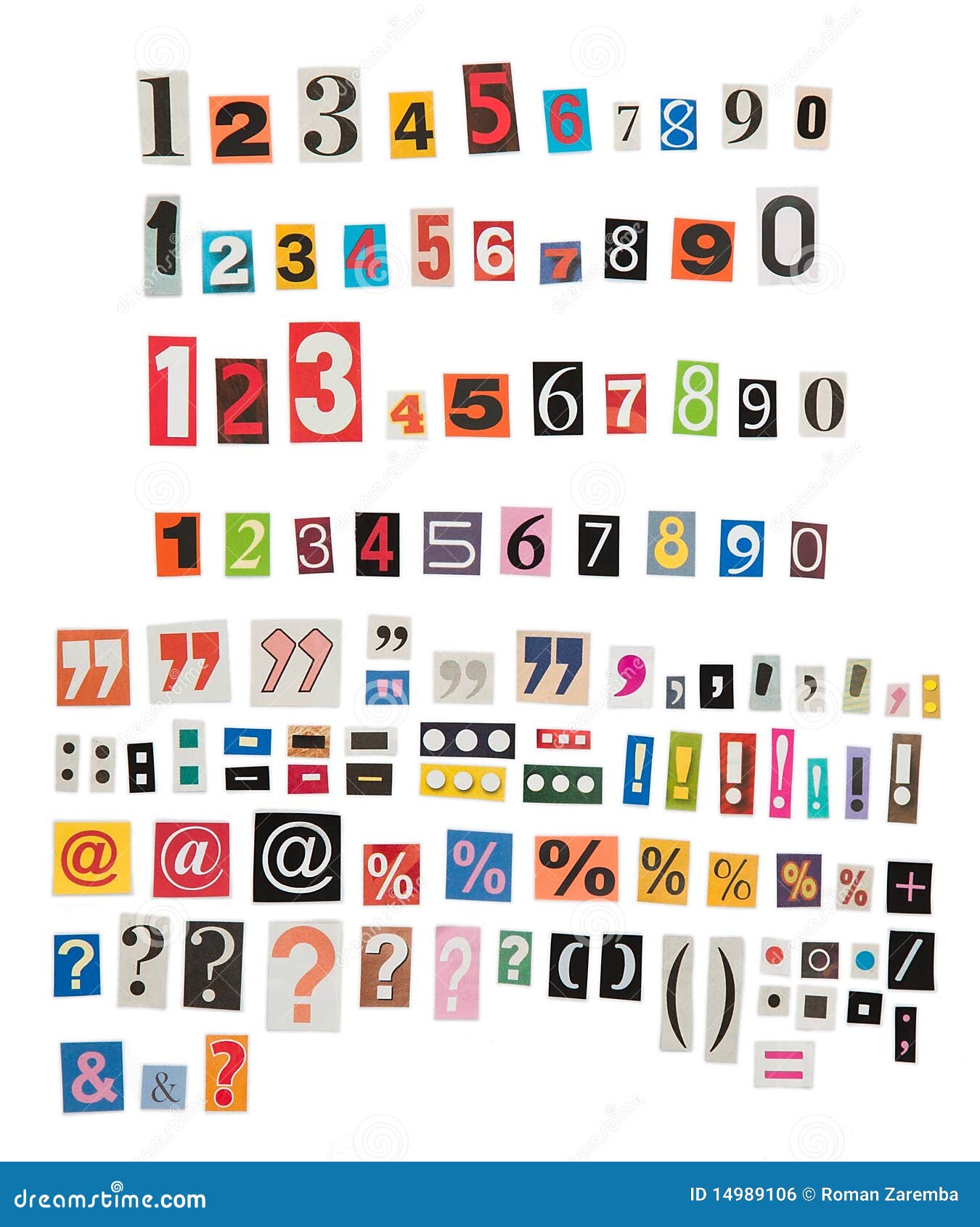 Numbers Magazine Cutouts Royalty-Free Stock Photography | CartoonDealer ...