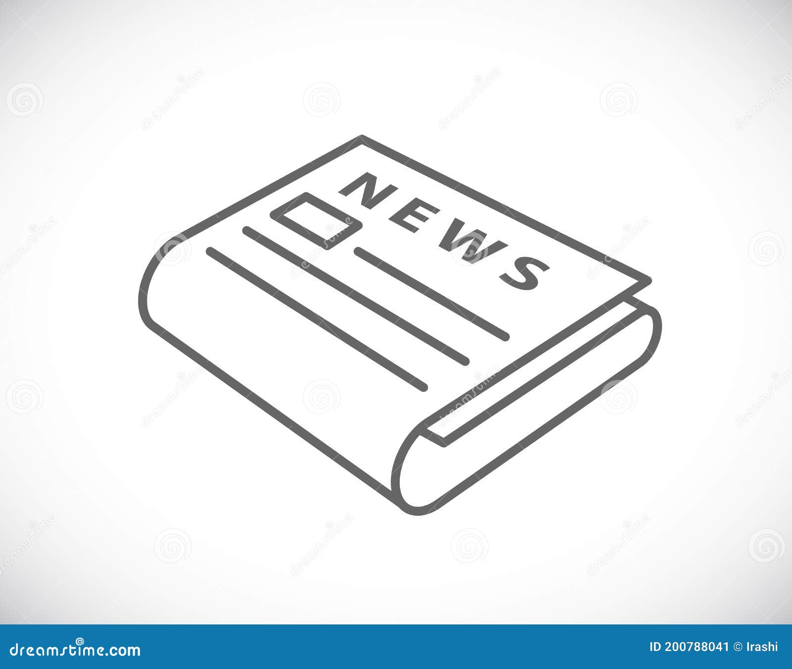 Newspaper outline icon stock vector. Illustration of vector - 200788041