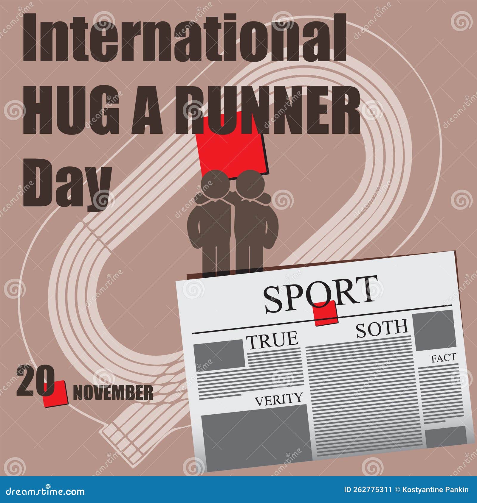 Hug a Runner Day stock vector. Illustration of page - 262775311