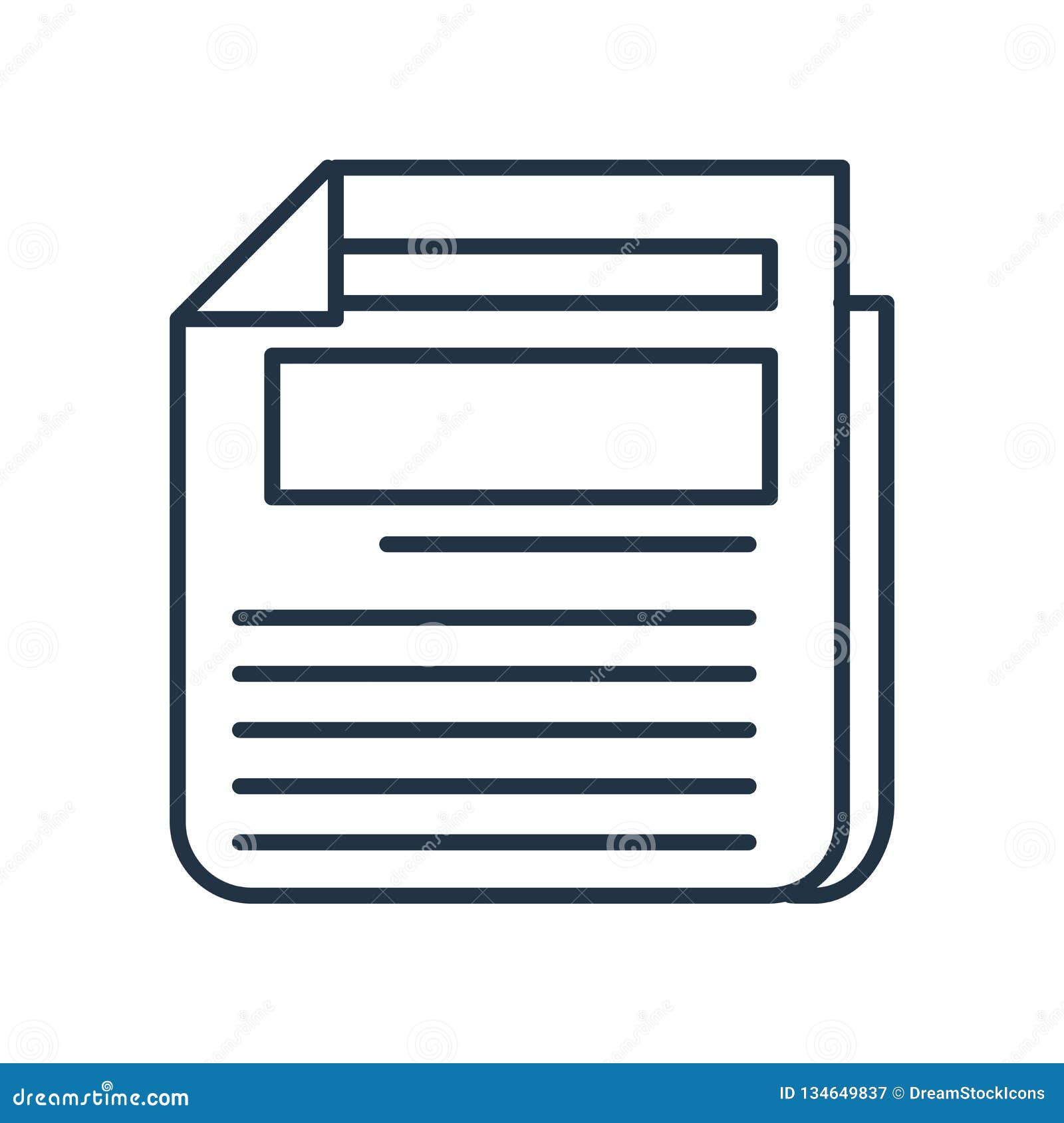 Newspaper Page Icon Vector Isolated on White Background, Newspaper Page ...