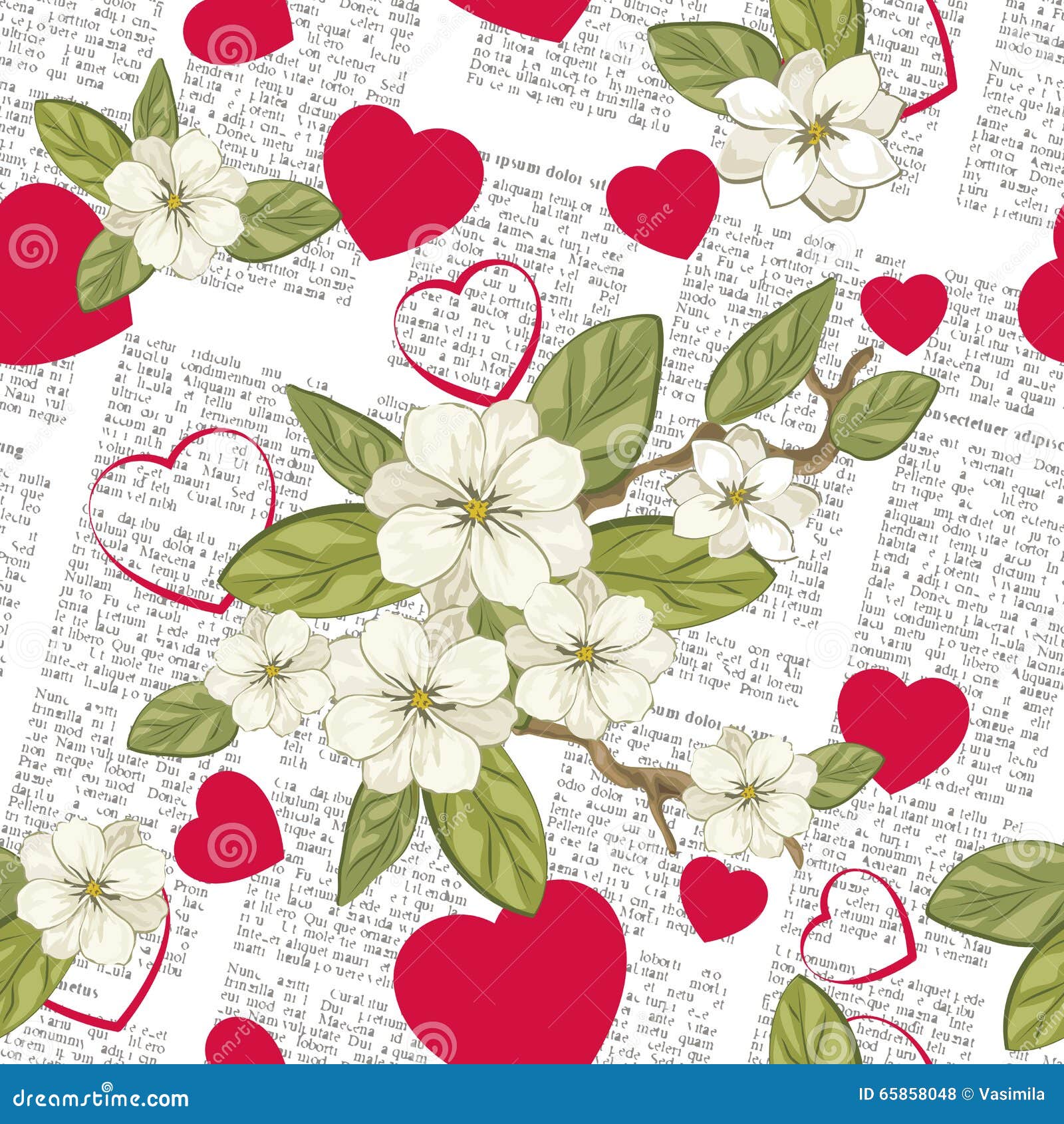 Newspaper pattern stock vector. Illustration of floral - 65858048