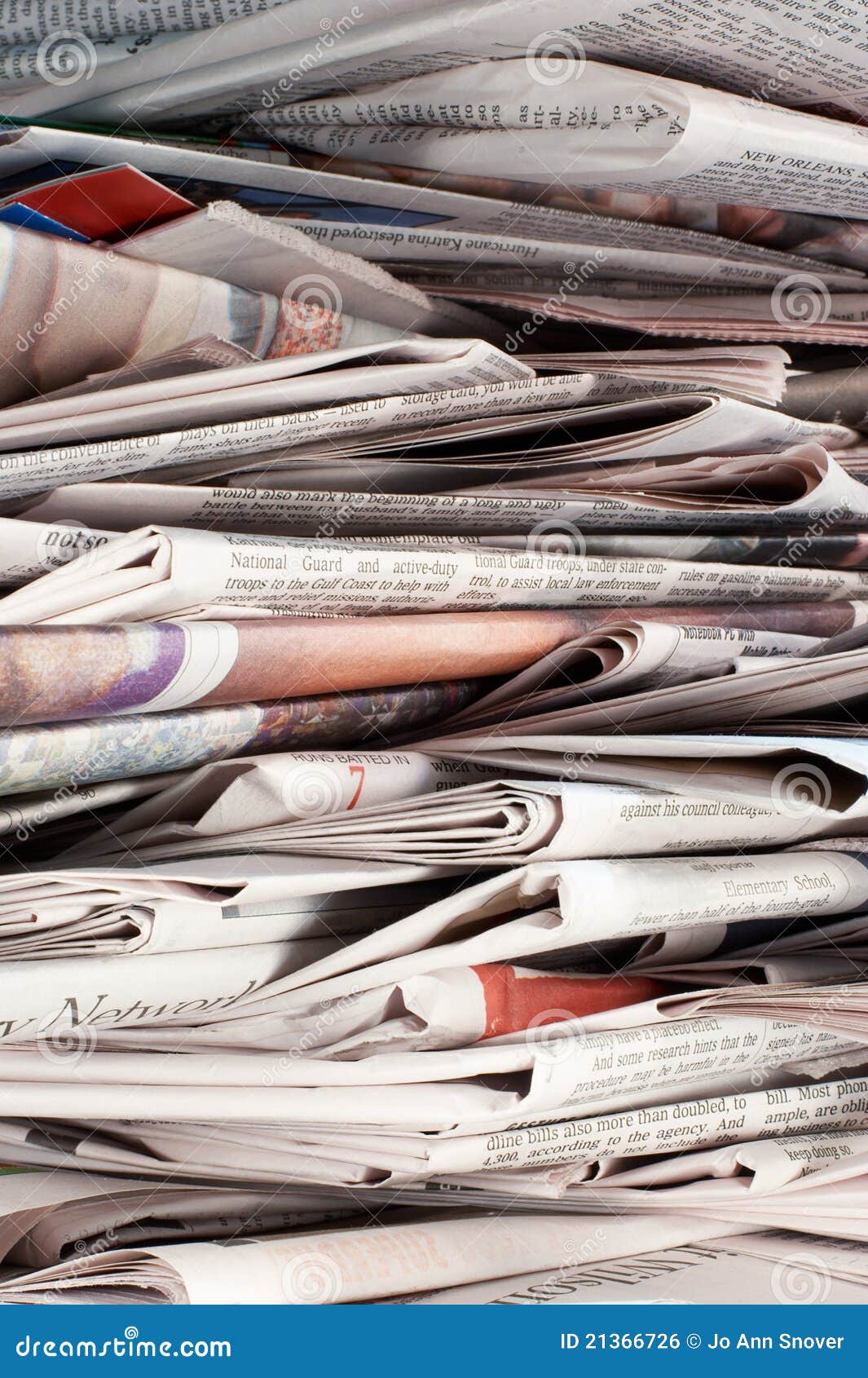 Newspaper pile stock photo. Image of newspapers, high - 21366726