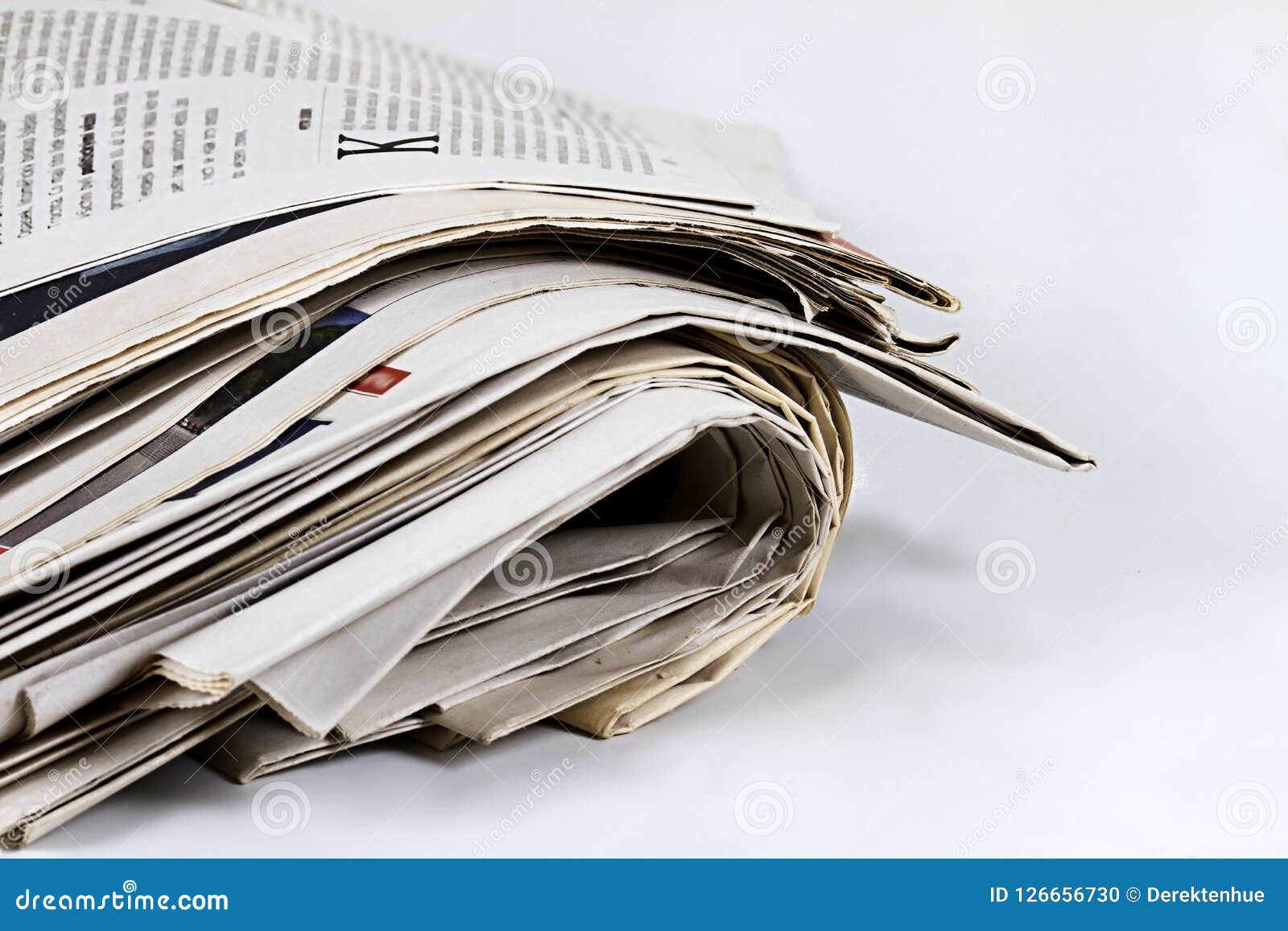 Newspaper Piled Up on a Table Stock Photo - Image of media, paper ...