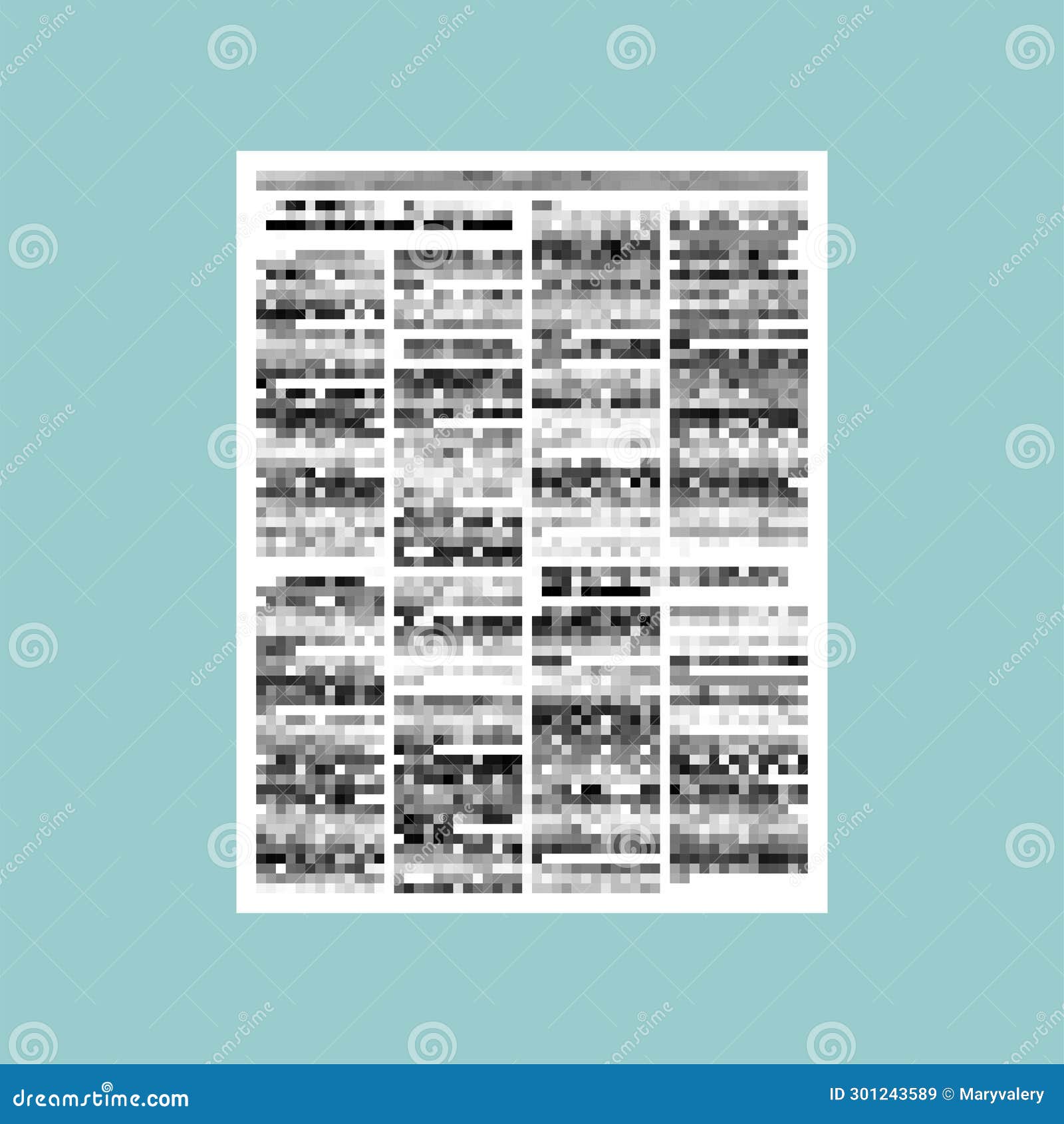 Newspaper Pixel Art. 8 Bit Printed Publication Stock Illustration ...
