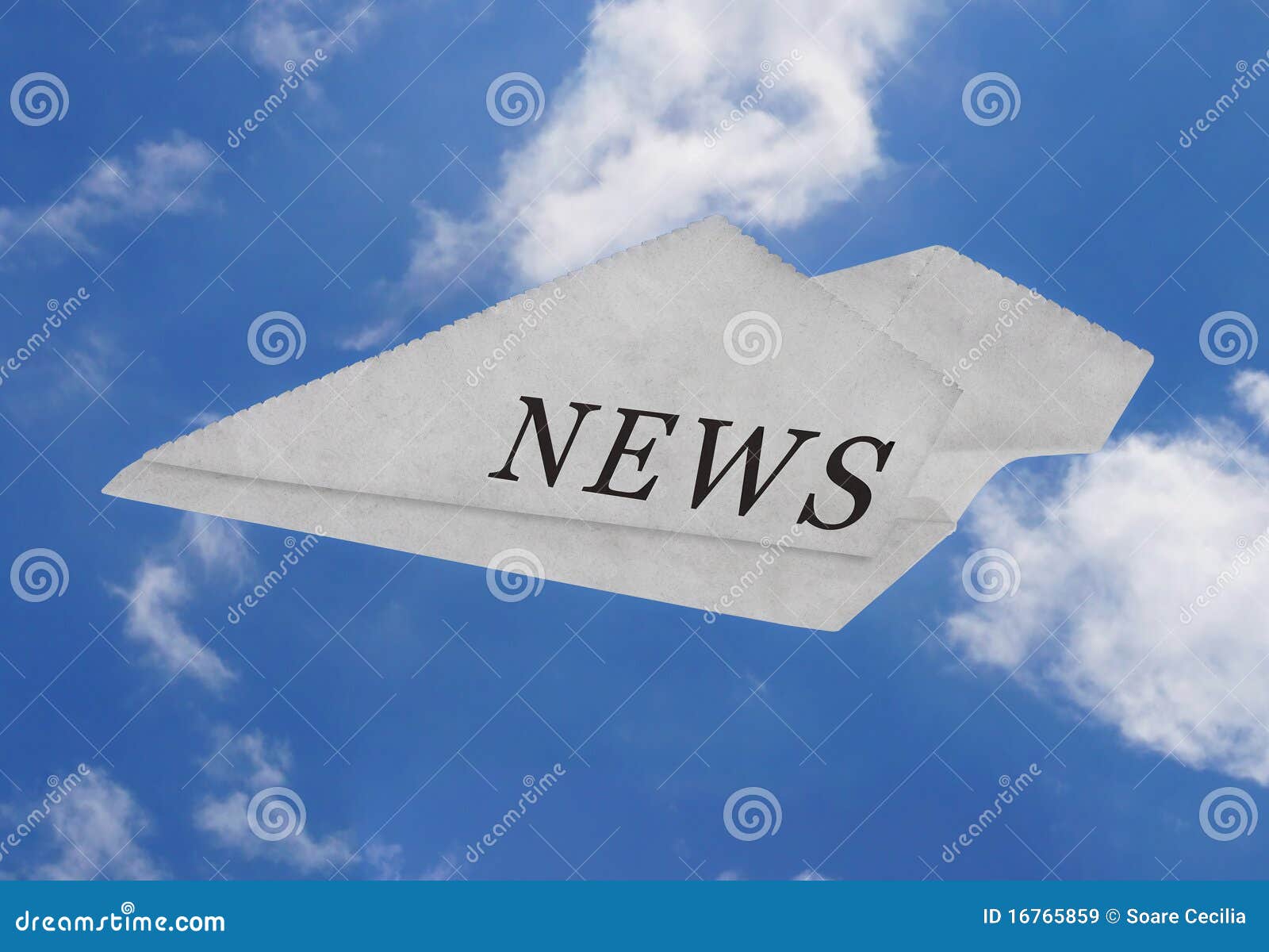 News, Hot News, Fast Arriving - Newspaper Plane Stock Image - Image of ...
