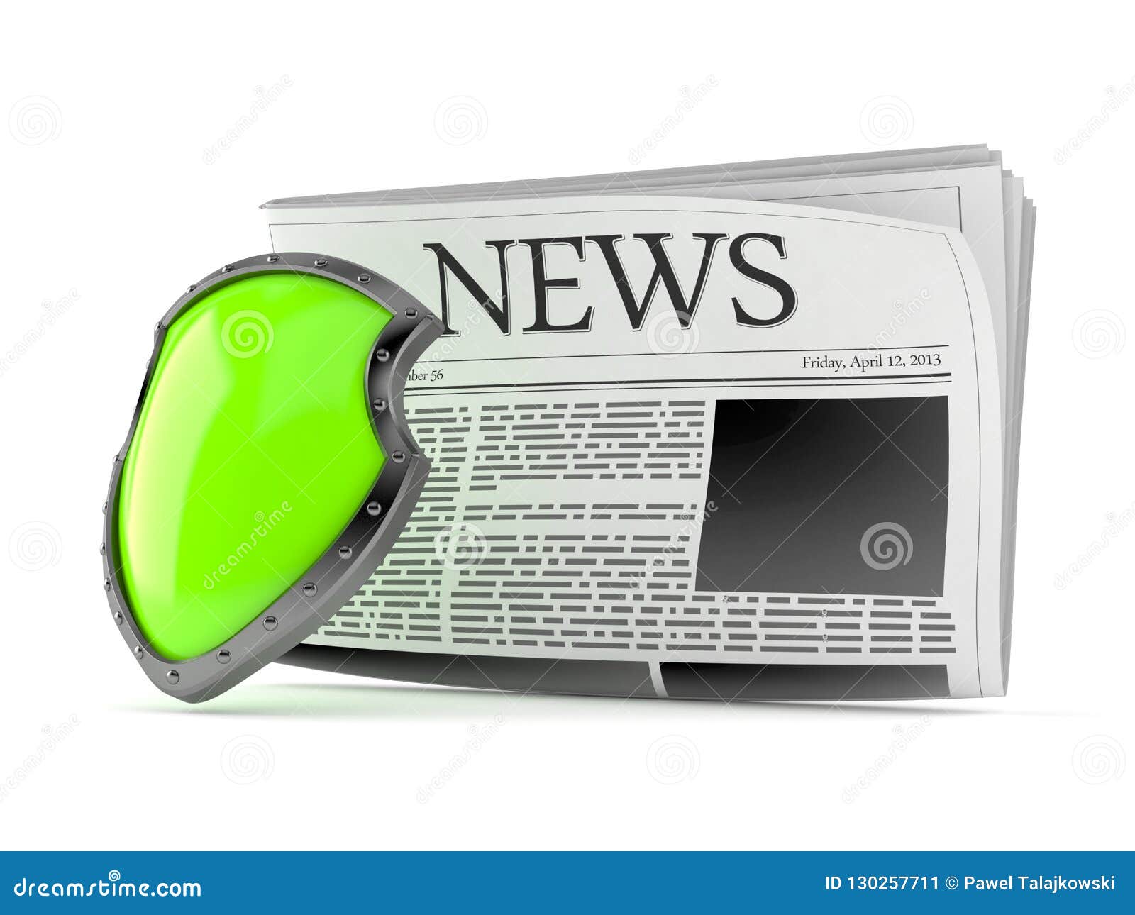 Newspaper with Protective Shield Stock Illustration - Illustration of ...