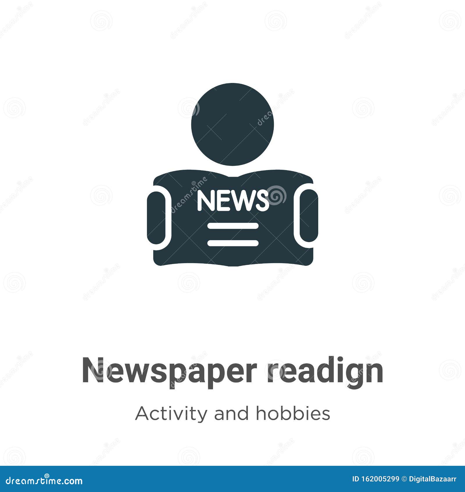 Newspaper Readign Vector Icon On White Background. Flat Vector ...