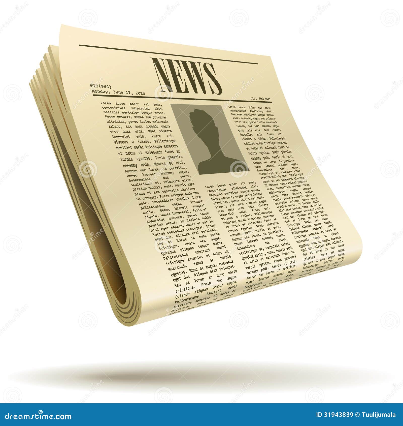 Newspaper Realistic Illustration Stock Vector - Illustration of black ...