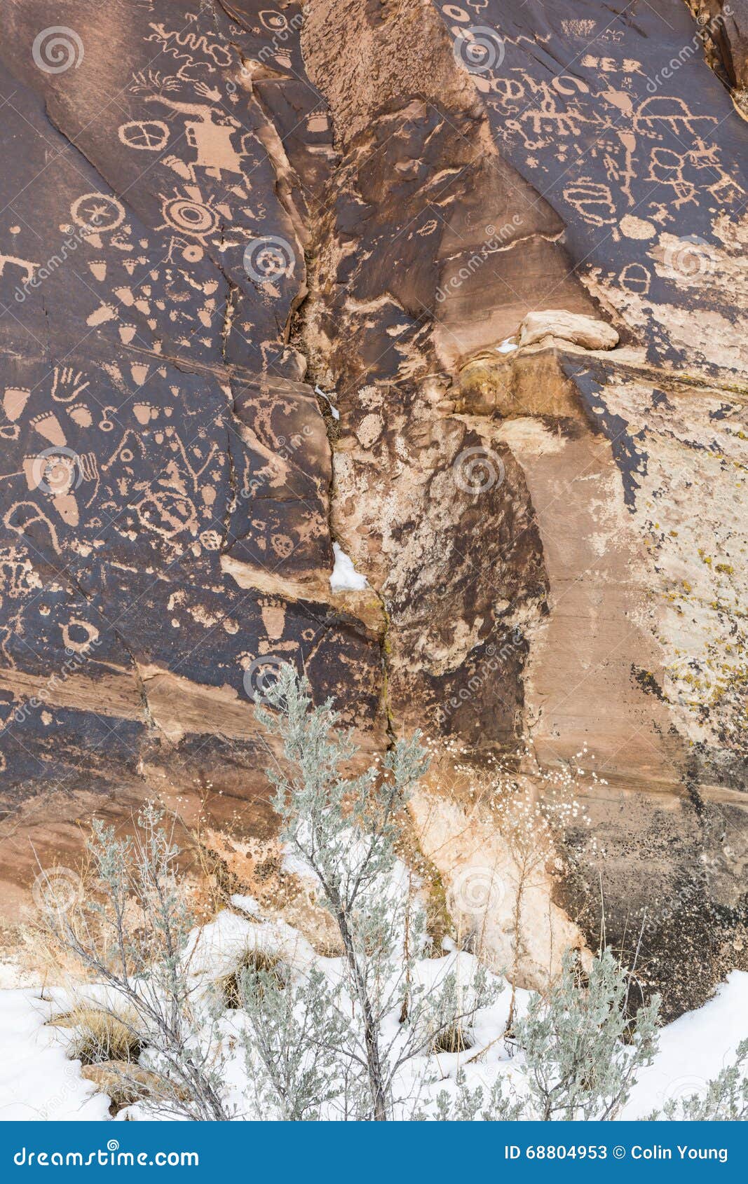 Newspaper Rock Winter stock image. Image of canyon, desert - 68804953